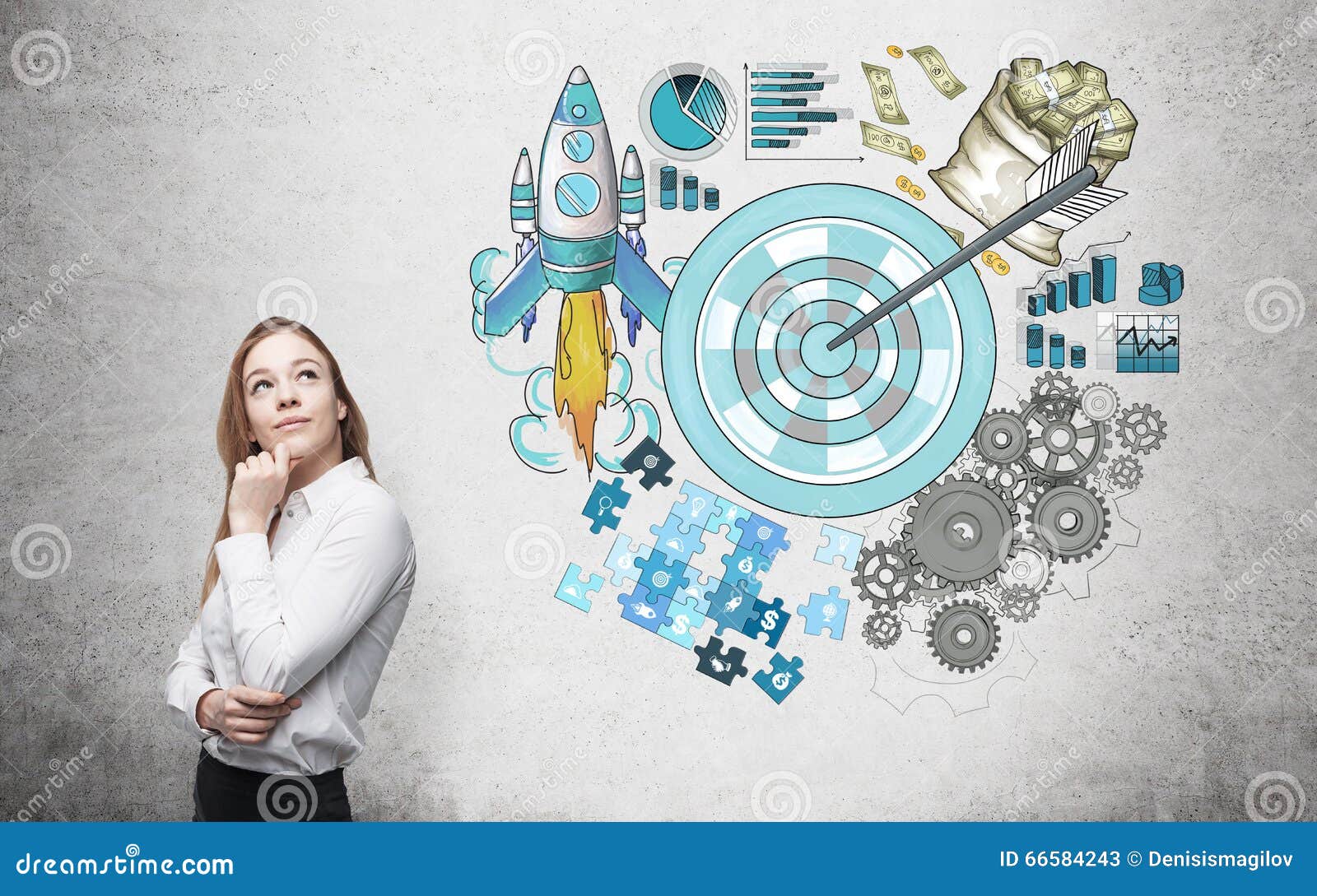 Het bereiken van een doel stock afbeelding. Image of winst - 66584243