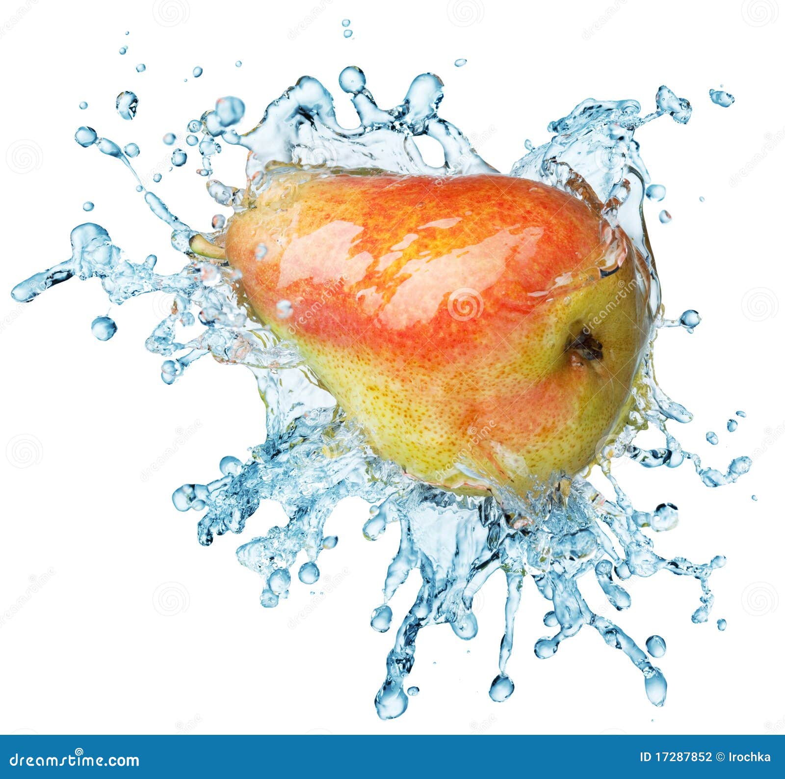 Het Bespatten Van De Peer in Water Stock Foto - Image of druppeltjes ...