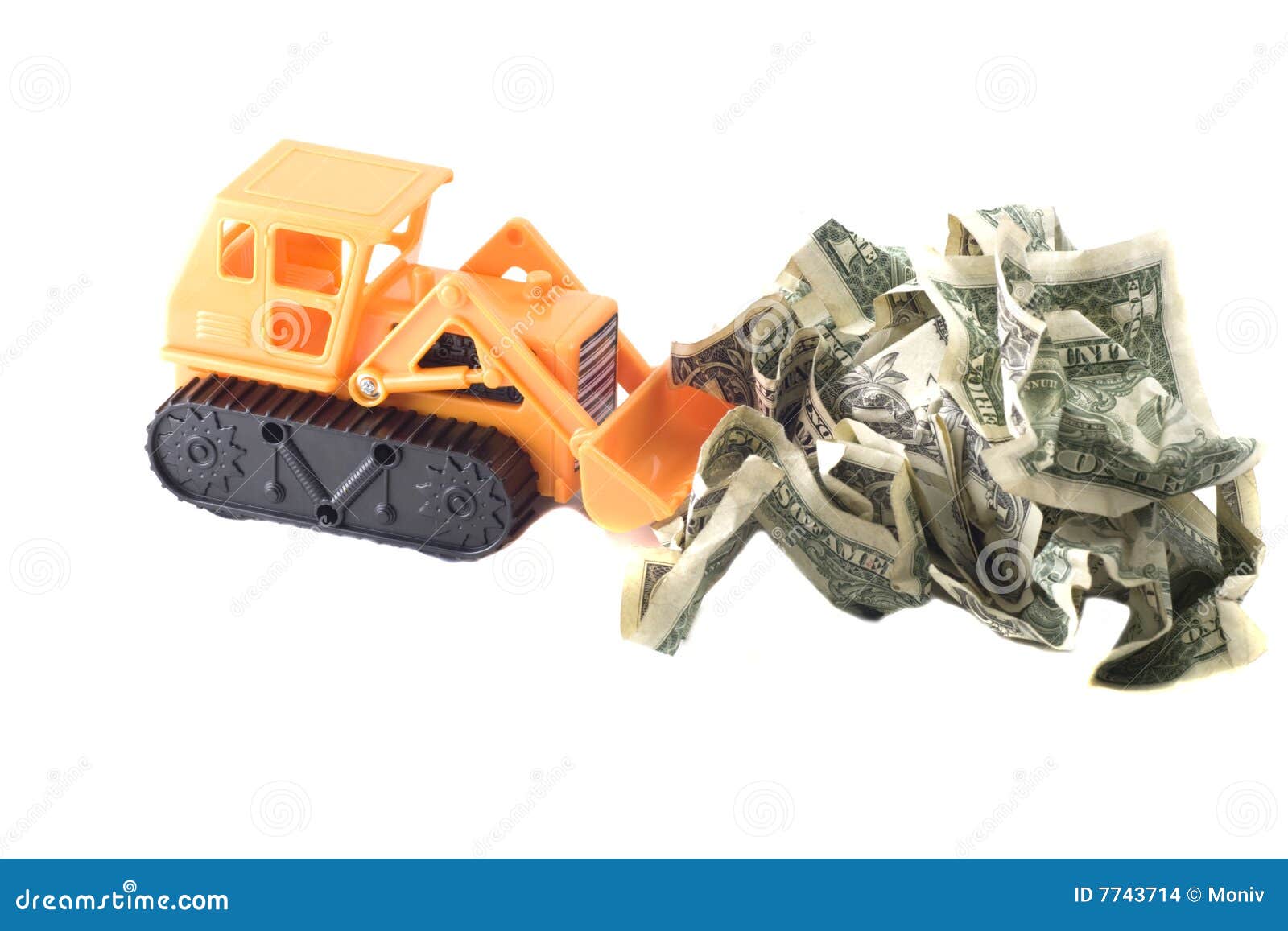 Het Bewegende Geld Van De Bulldozer Stock Foto - Image of investering ...