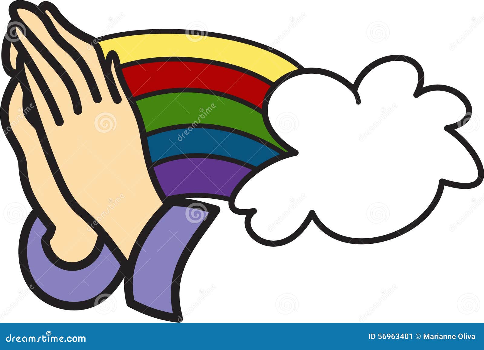 Het bidden Handen vector illustratie. Illustration of wolk - 56963401