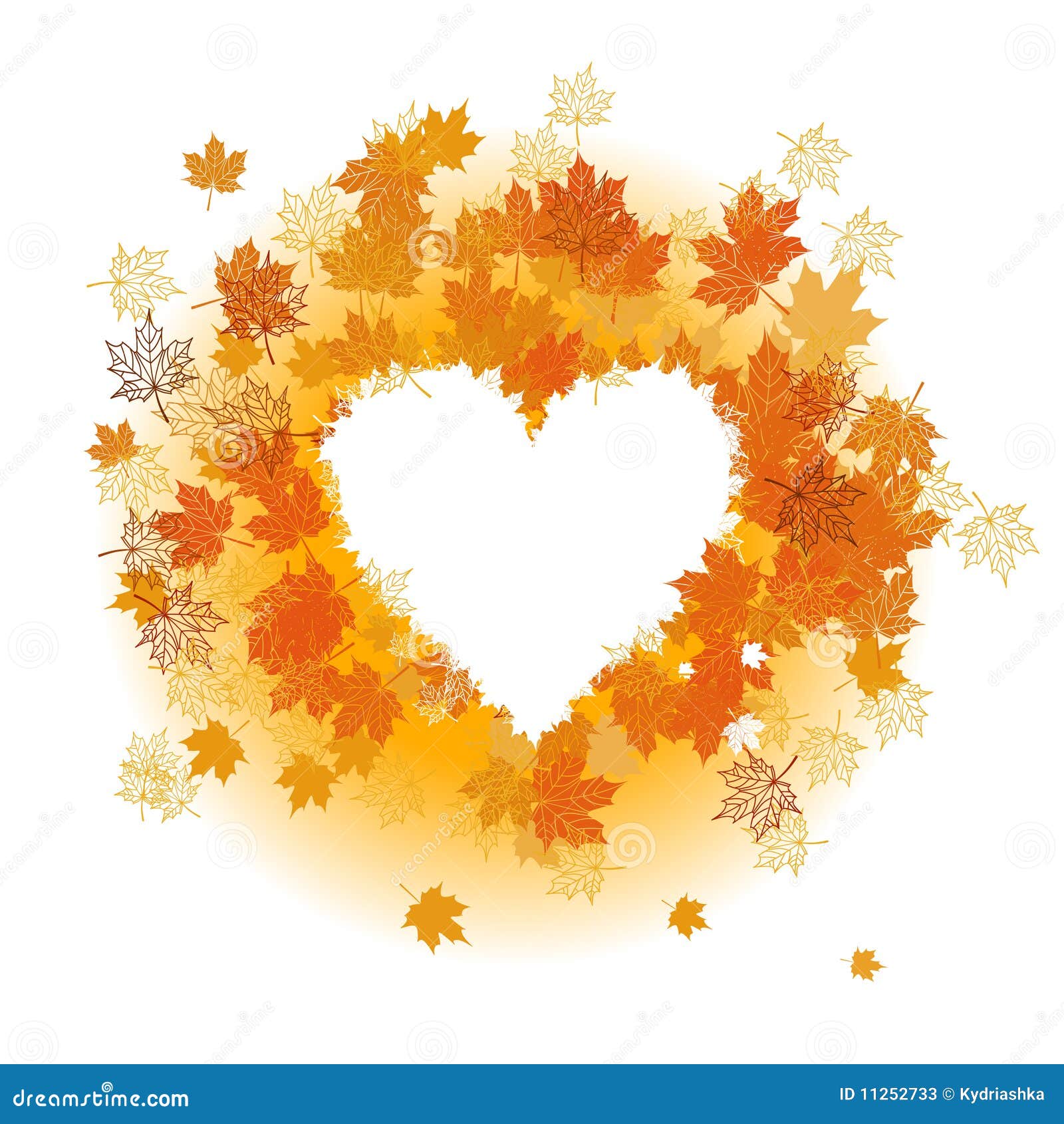 Het Blad Van De Herfst: Hart Vorm. Vector Illustratie - Illustration of ...