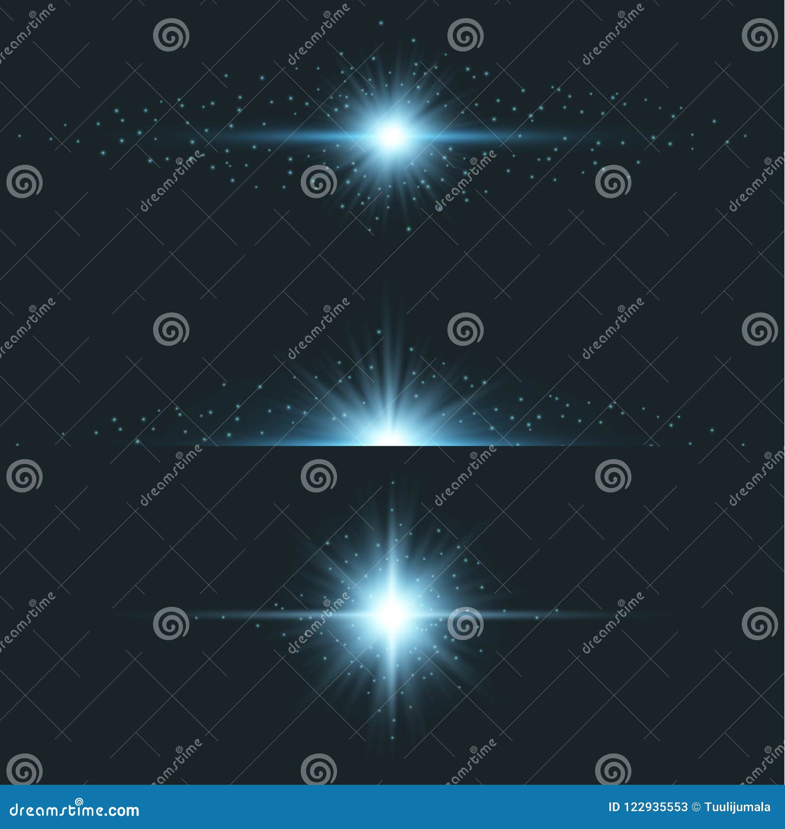 Het Blauwe Effect Van De Ster Lichte Gloed Vector Illustratie ...