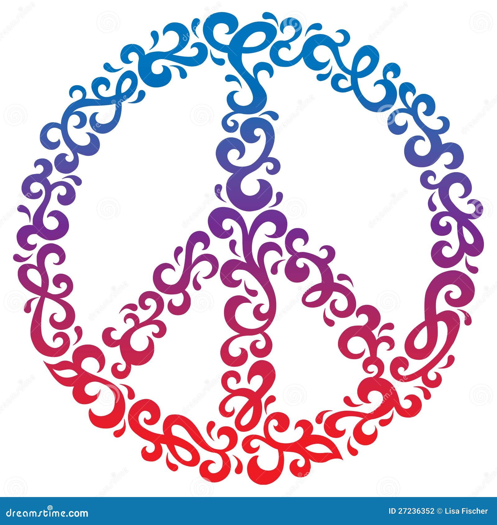 Het Bloemen Symbool Van De Vrede Vector Illustratie - Illustration of ...