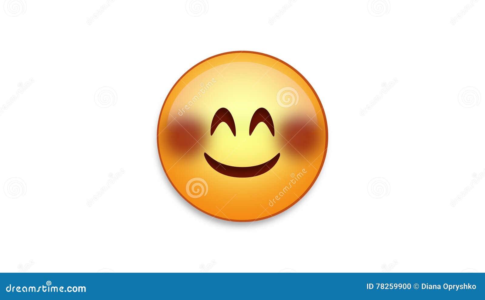 Het Blozen Emoji Met Luma-Steen Stock Illustratie - Illustration of ...
