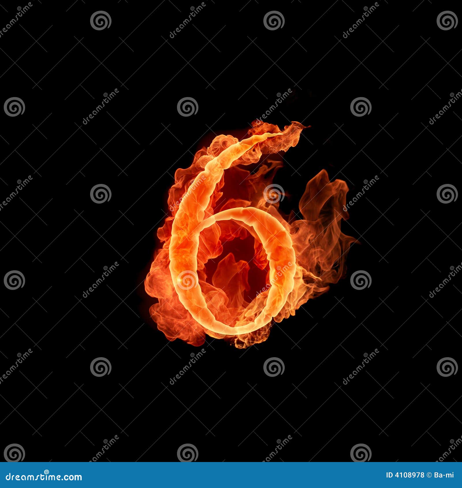 Het branden nummer 6 stock illustratie. Illustration of mooi - 4108978
