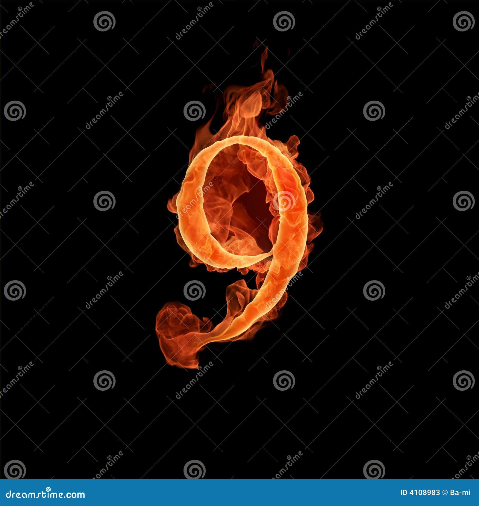 Het branden nummer 9 stock illustratie. Illustration of ontwerp - 4108983