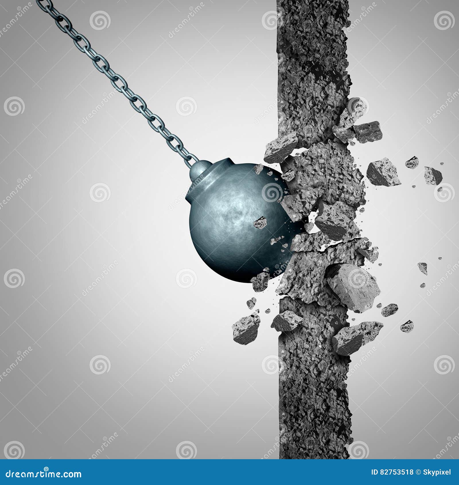 Het breken door Muren stock illustratie. Illustration of bouw - 82753518