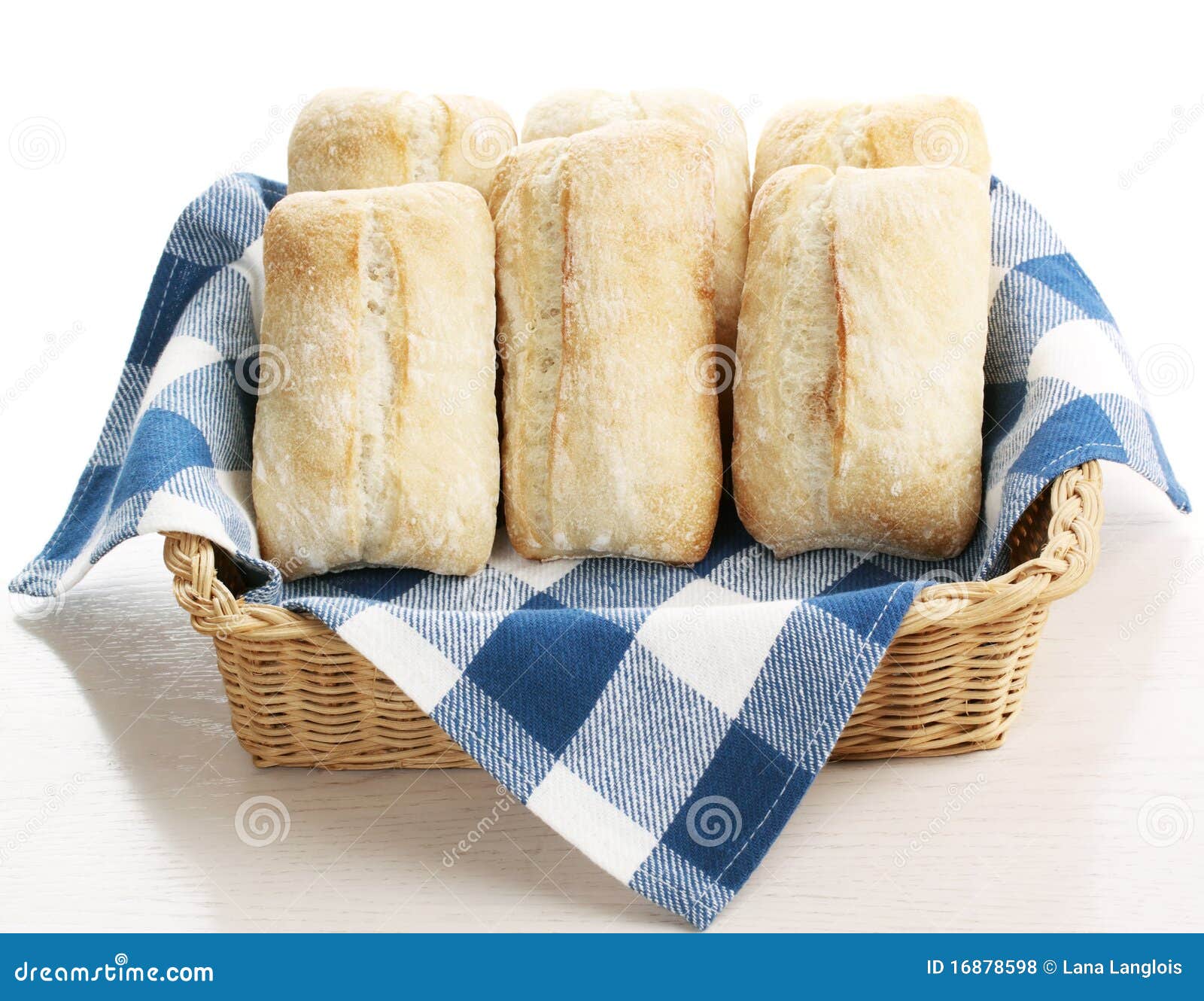 Het Brood Van Ciabatta in Mand Stock Foto - Image of blauw, mand: 16878598