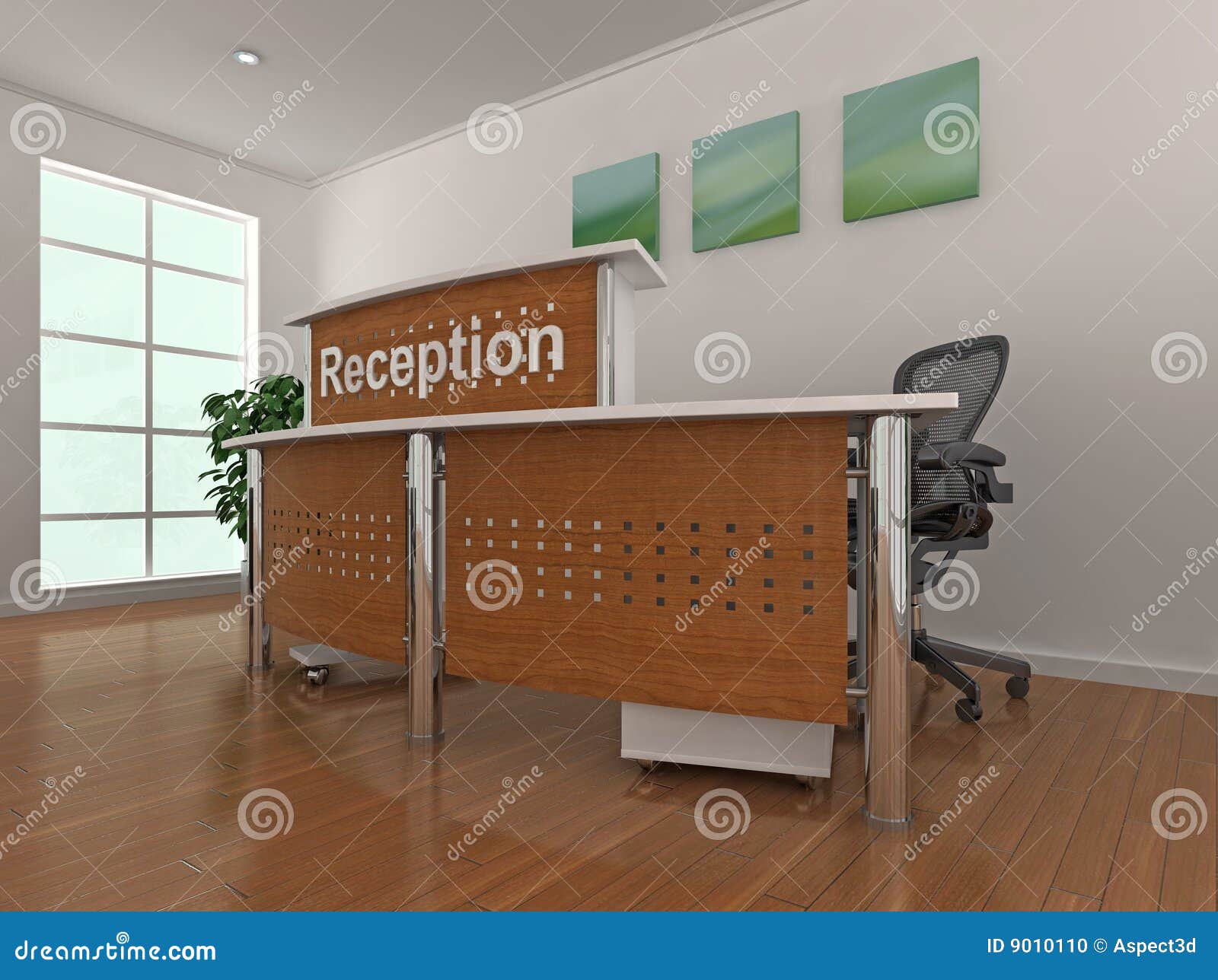 Het Bureau Van De Ontvangst Stock Illustratie - Illustration of vloer ...
