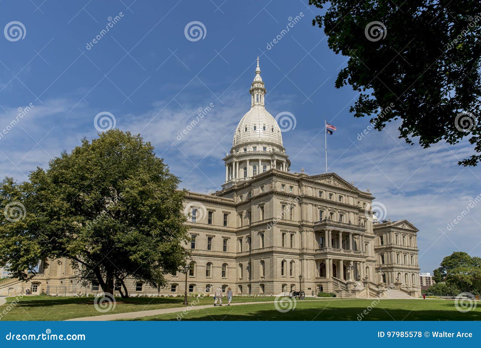 Het Capitool Van De Staat Van Michigan Stock Foto - Image of lansing ...
