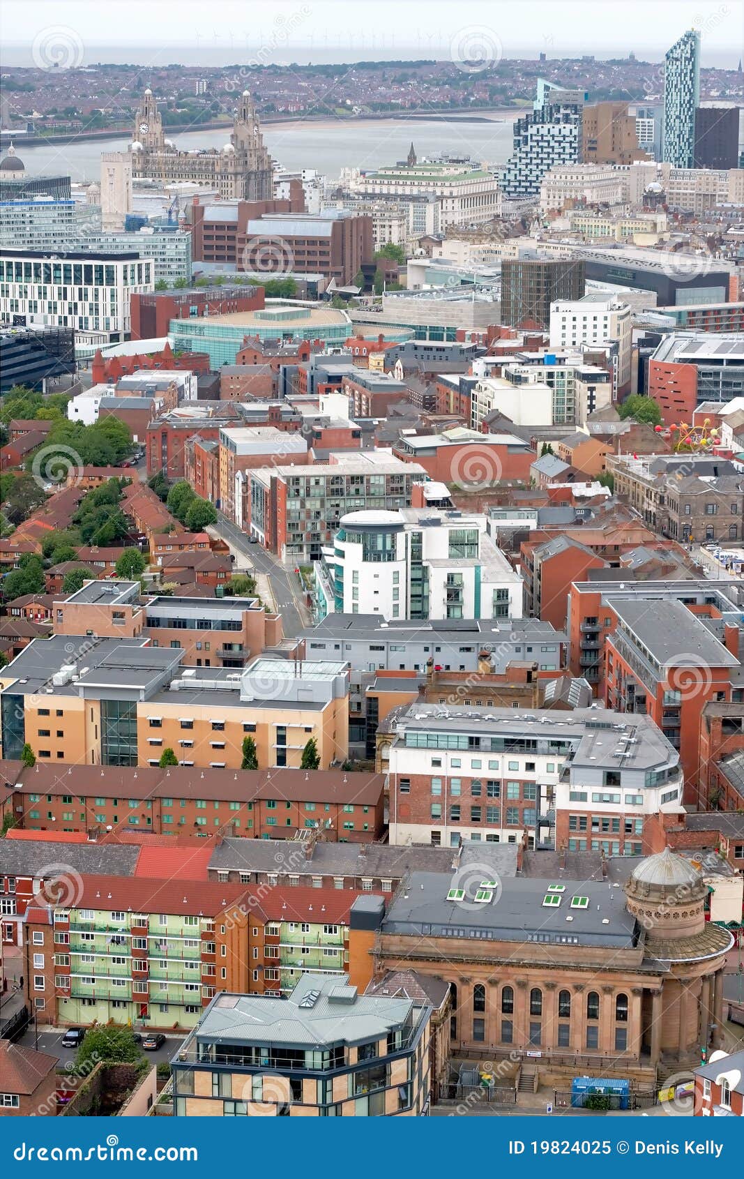 Het Centrum Van De Stad Van Liverpool - Antenne Stock Afbeelding ...