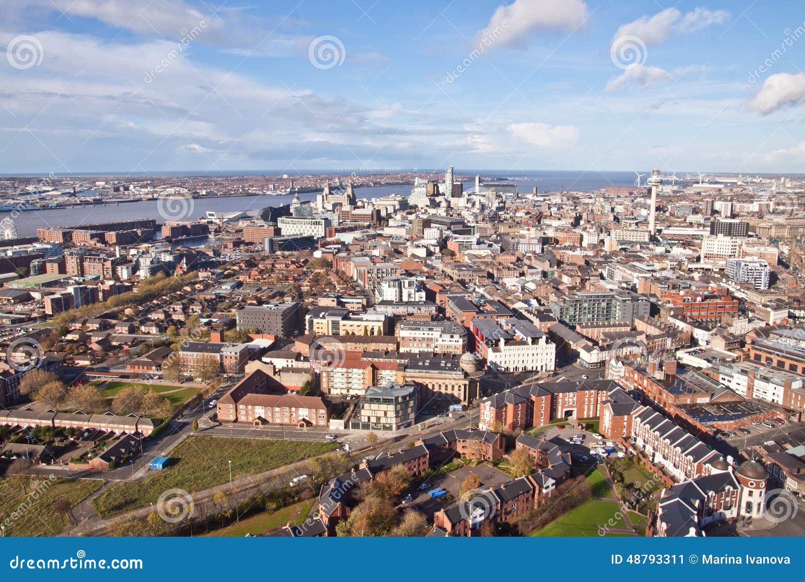 Het Centrum Van De Stad Van Liverpool - Antenne Stock Afbeelding ...