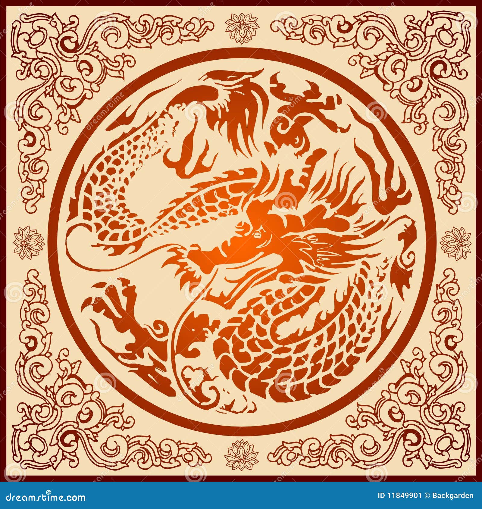 Het Chinese Patroon Van De Draak Vector Illustratie - Illustration of ...