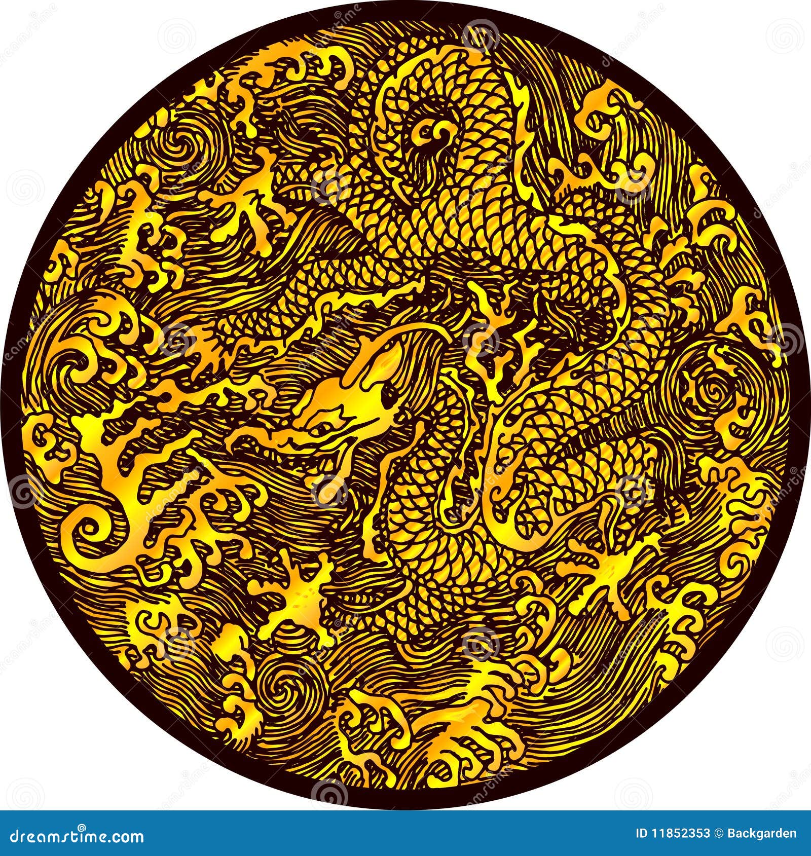 Het Chinese Patroon Van De Draak Stock Illustratie - Illustration of ...