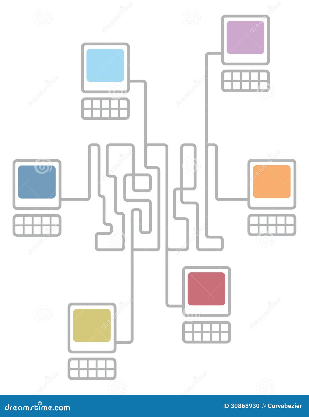 Het Complexe Verbindende Diagram Van Het Computernetwerk Stock ...