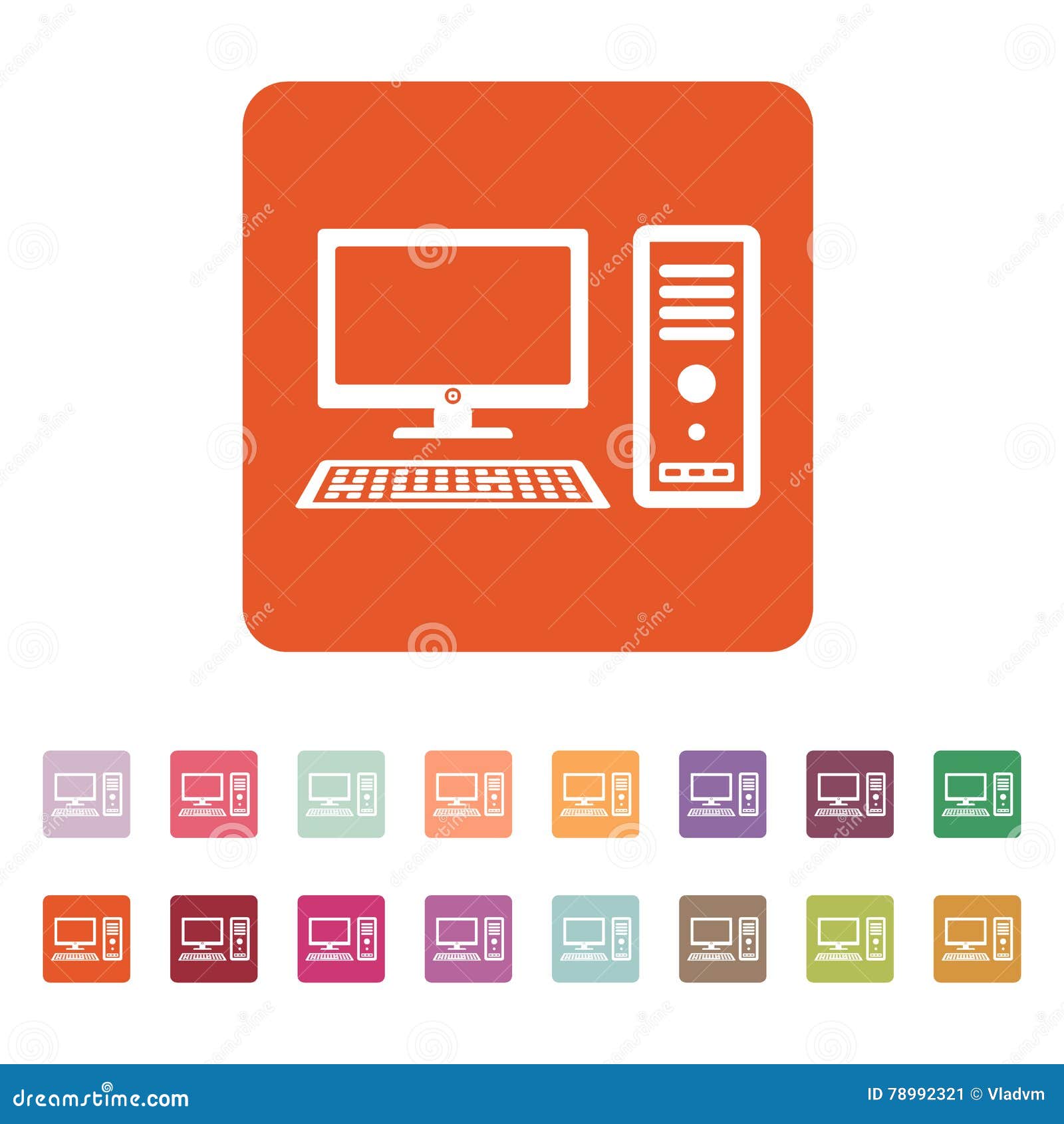 Het Computerpictogram PC-symbool Vlak Vector Illustratie - Illustration ...