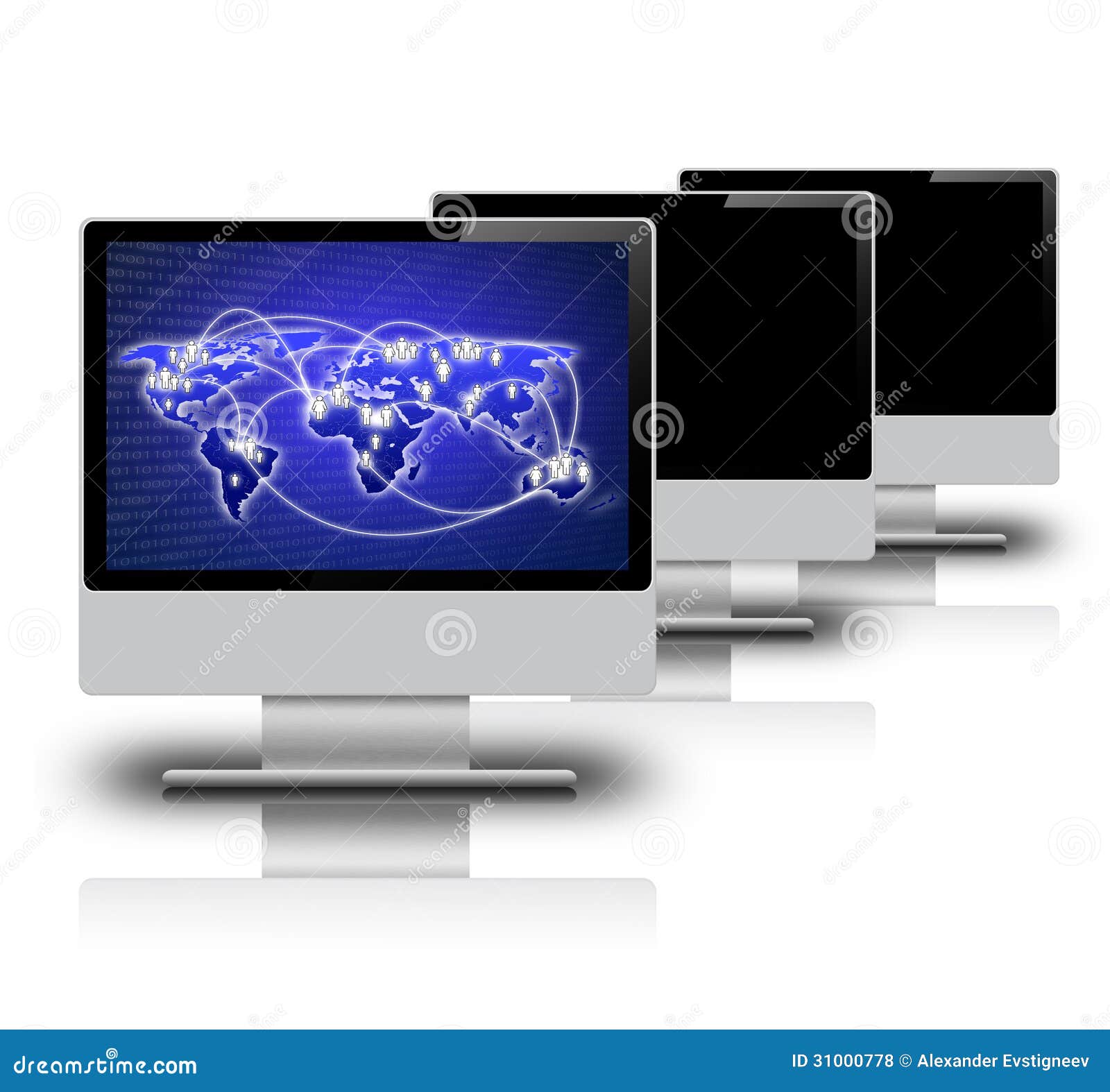 Het Computerscherm Op Witte Achtergrond Stock Illustratie ...
