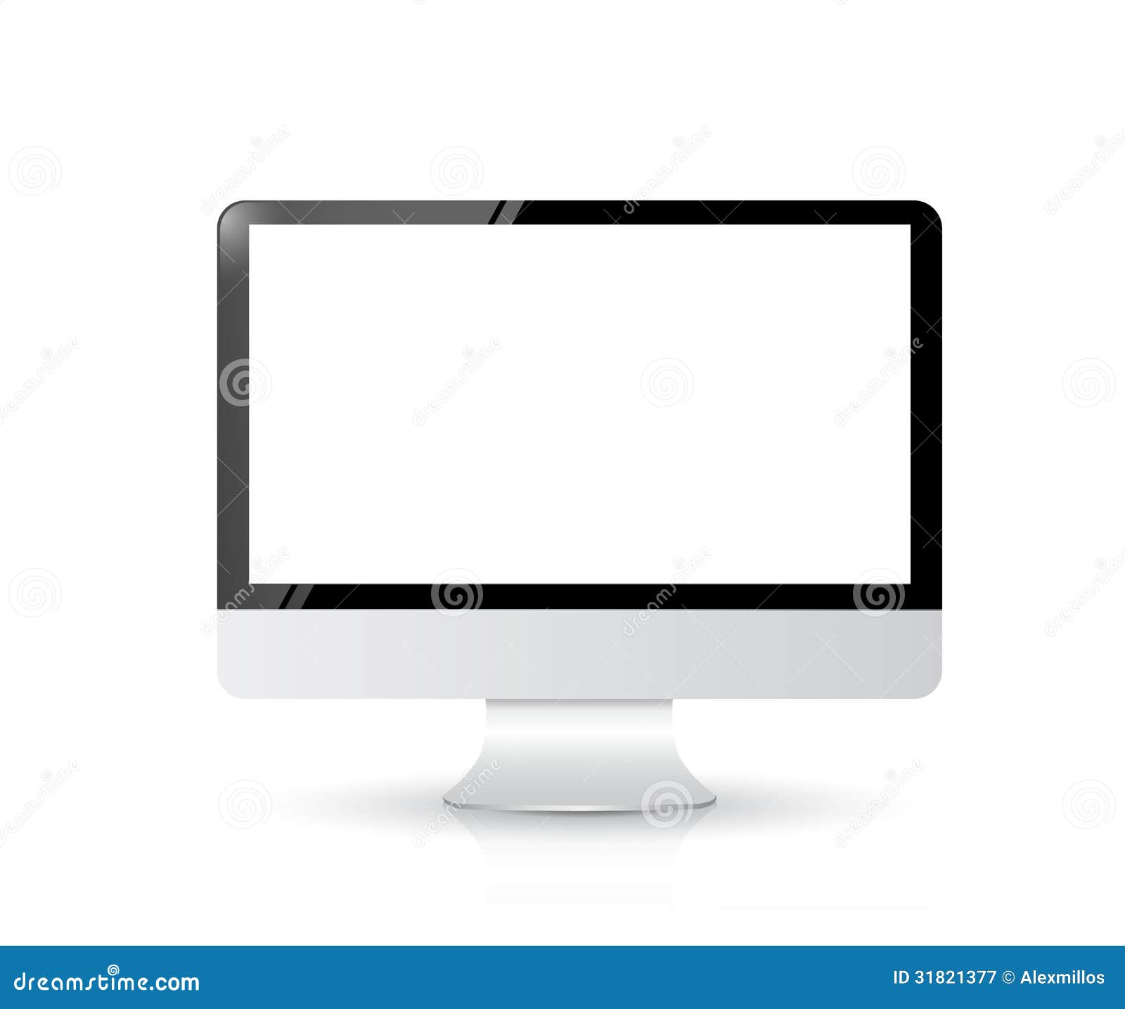 Het Computerscherm Op Witte Achtergrond Wordt Geïsoleerd Die. Stock ...