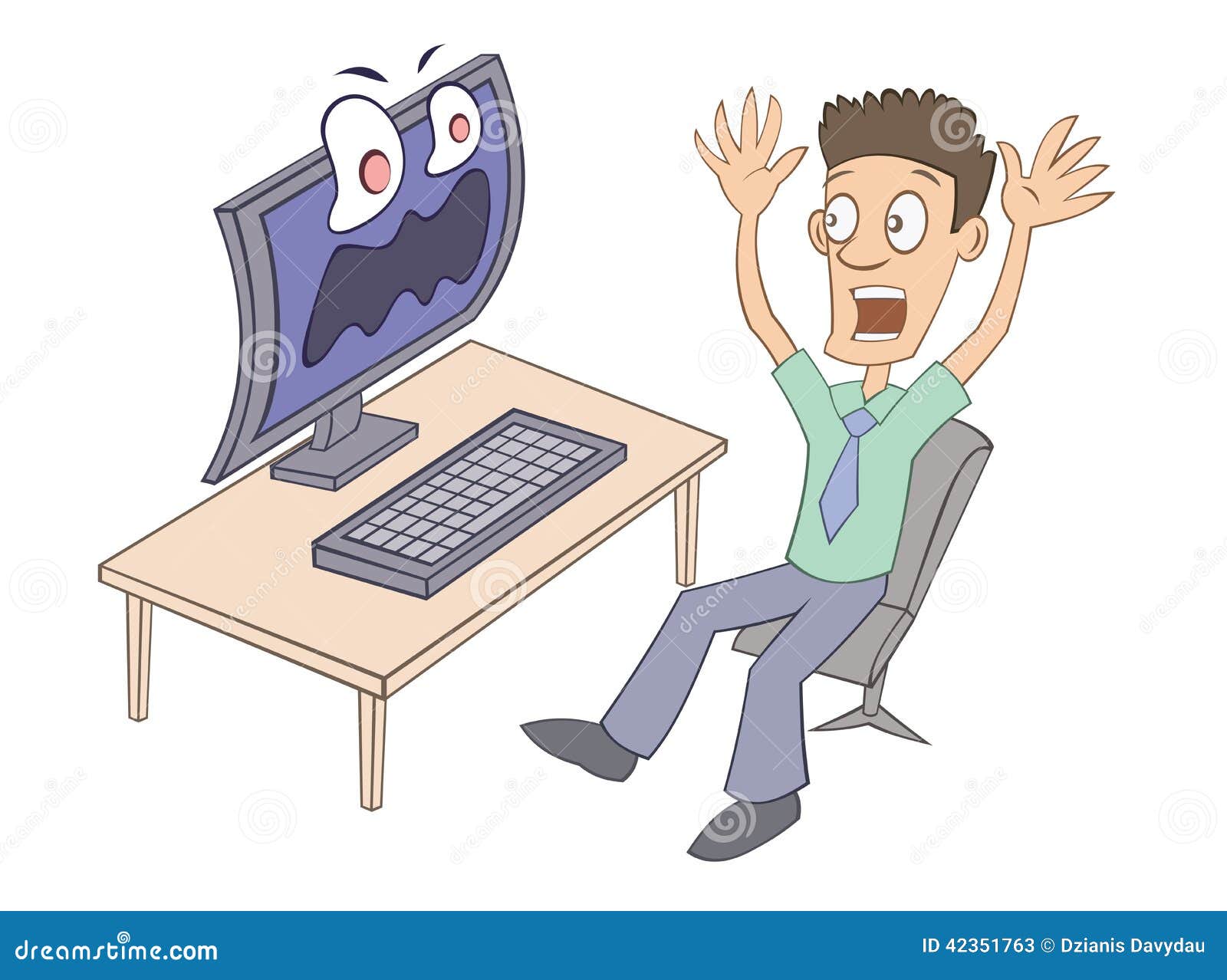 Het Computervirus Maakt De Gebruiker Bang Vector Illustratie ...