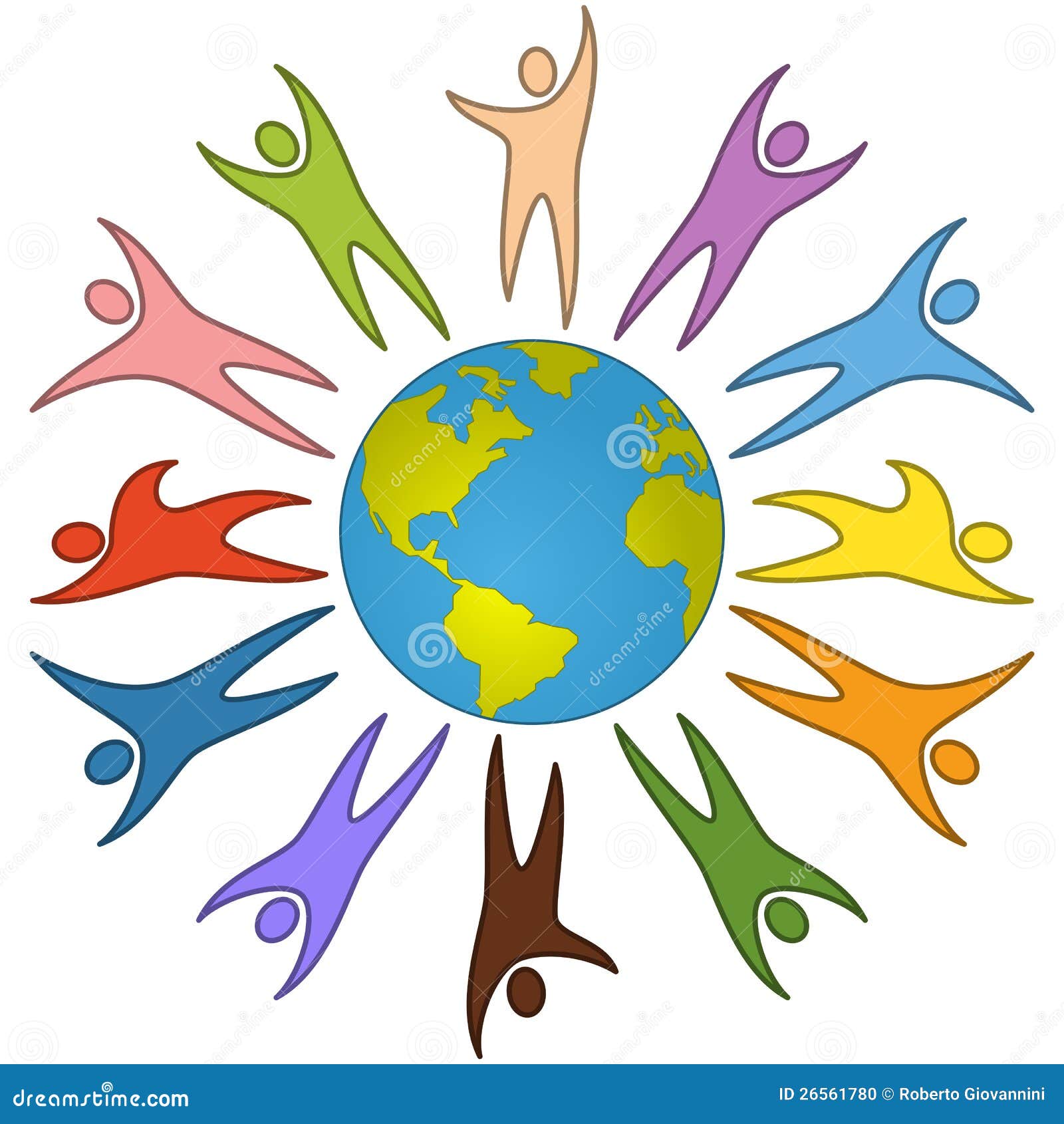 Het Concept Van De Vrede Van De Mensen Van De Wereld Vector Illustratie ...