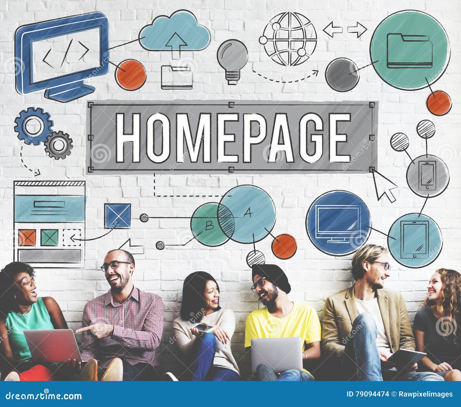 Het Concept Van Het Het Webontwerp Van HTML Van Het Homepagedomein ...