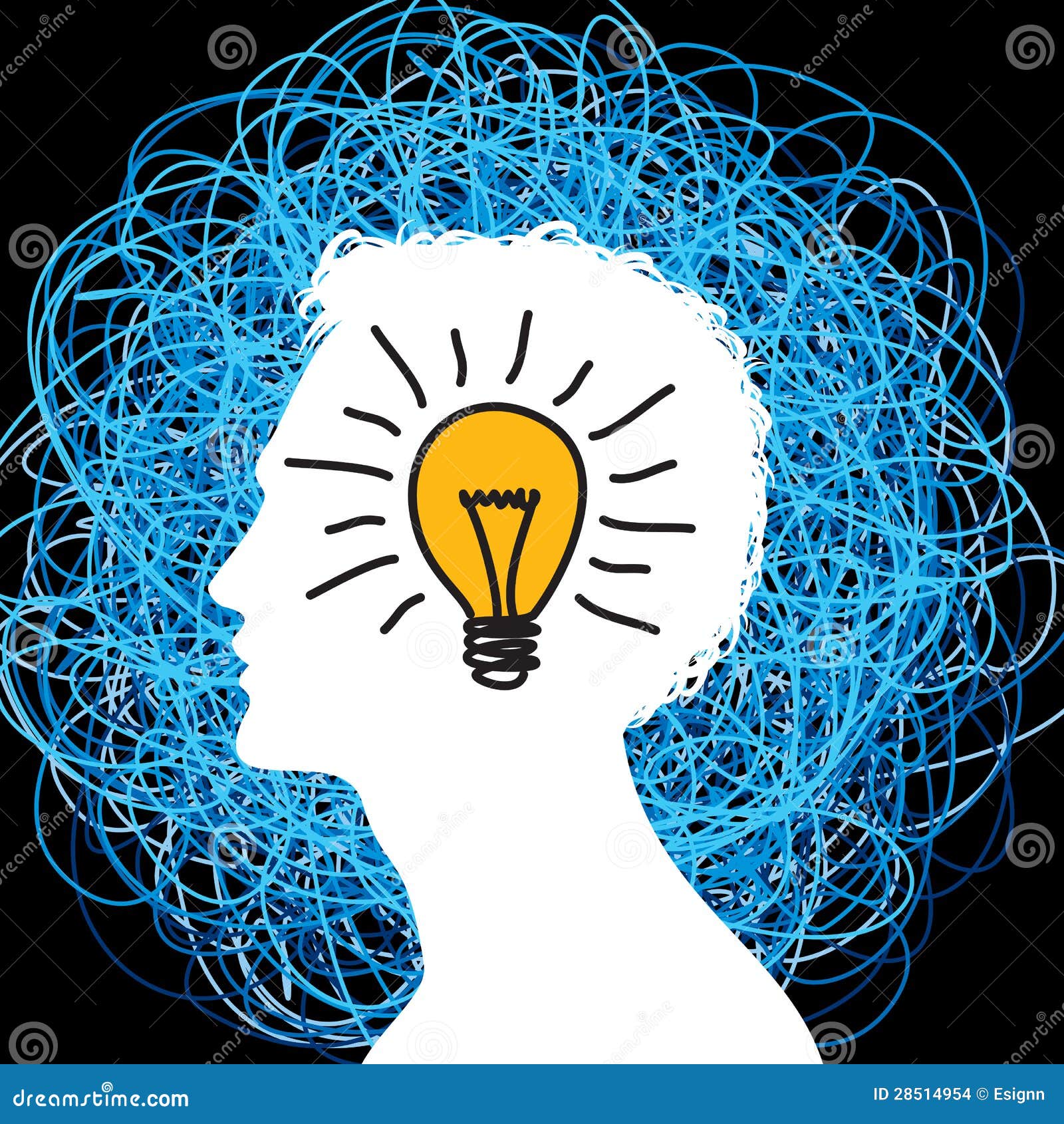 Het Concept Van Het Idee Met De Silhouetmens Vector Illustratie ...