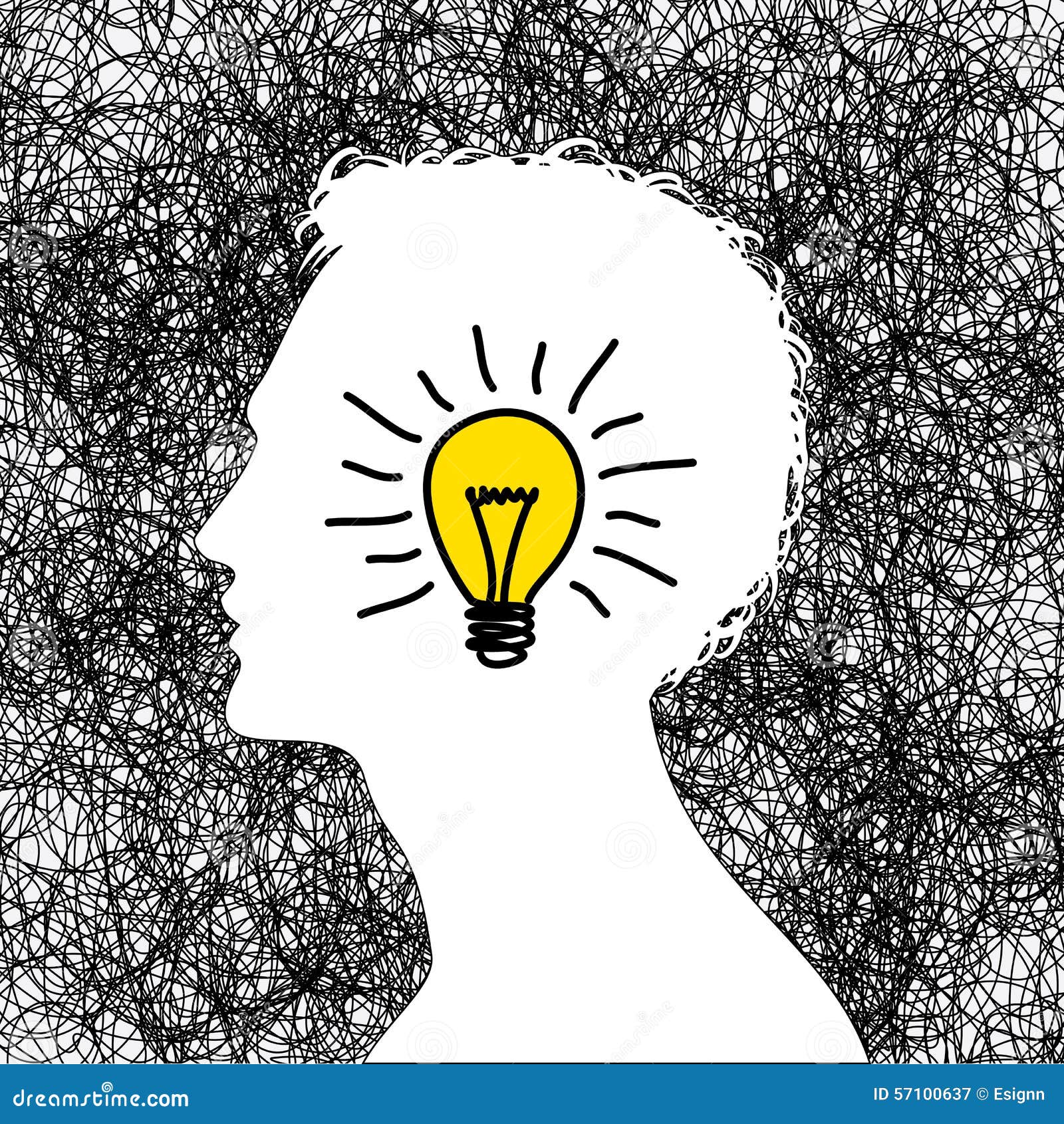 Het Concept Van Het Idee Met Menselijk Hoofd Vector Illustratie ...