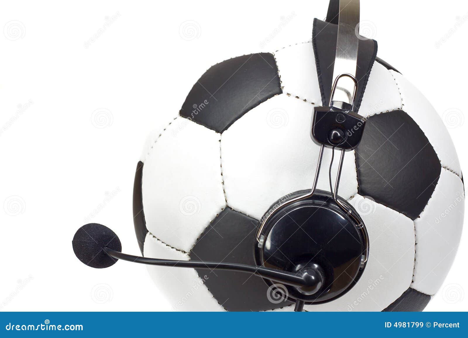 Het Concept Van Het Voetbal, Bal Als Commentator Stock Afbeelding ...