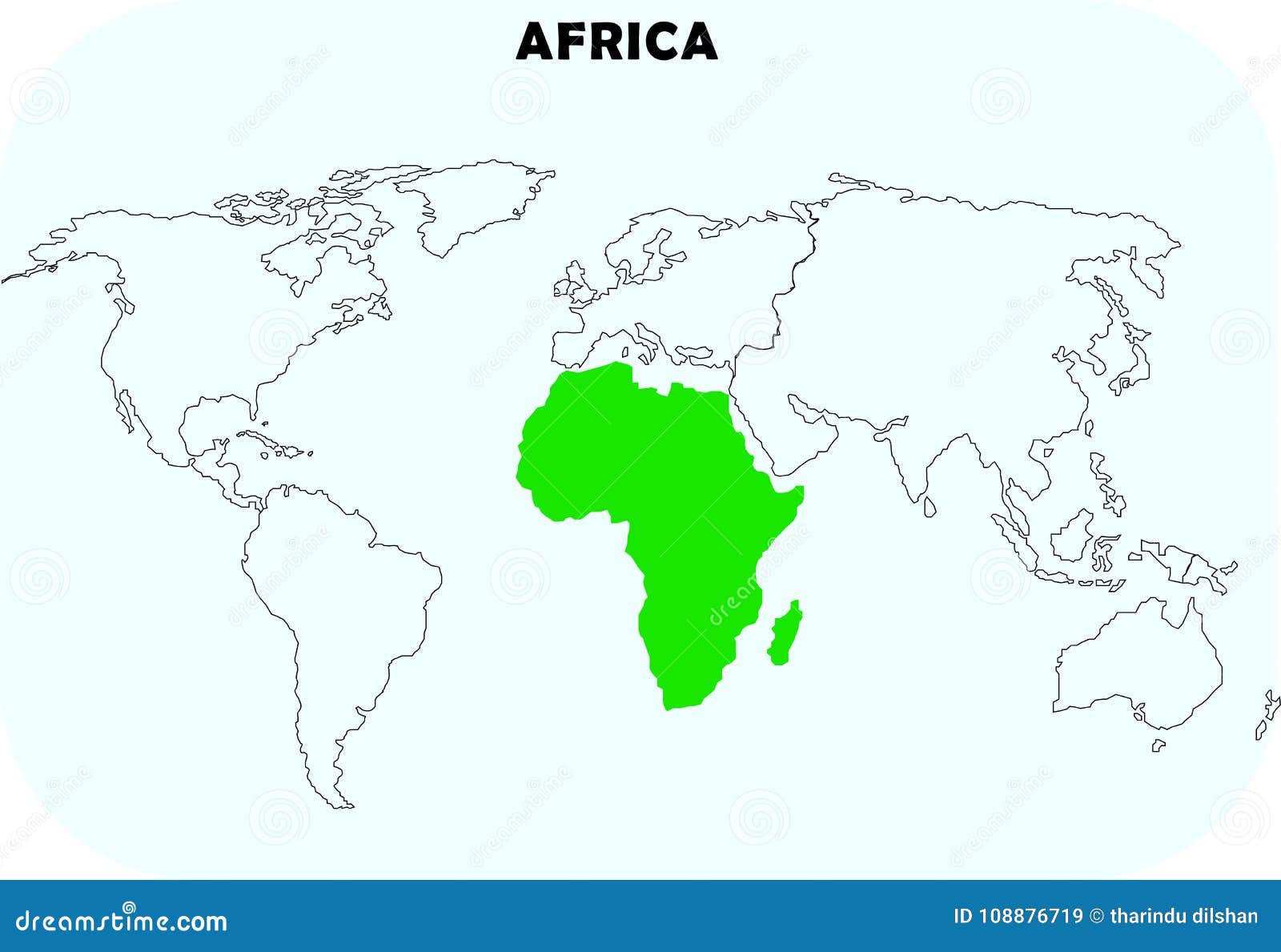 Het Continent Van Afrika in Wereldkaart Vector Illustratie ...