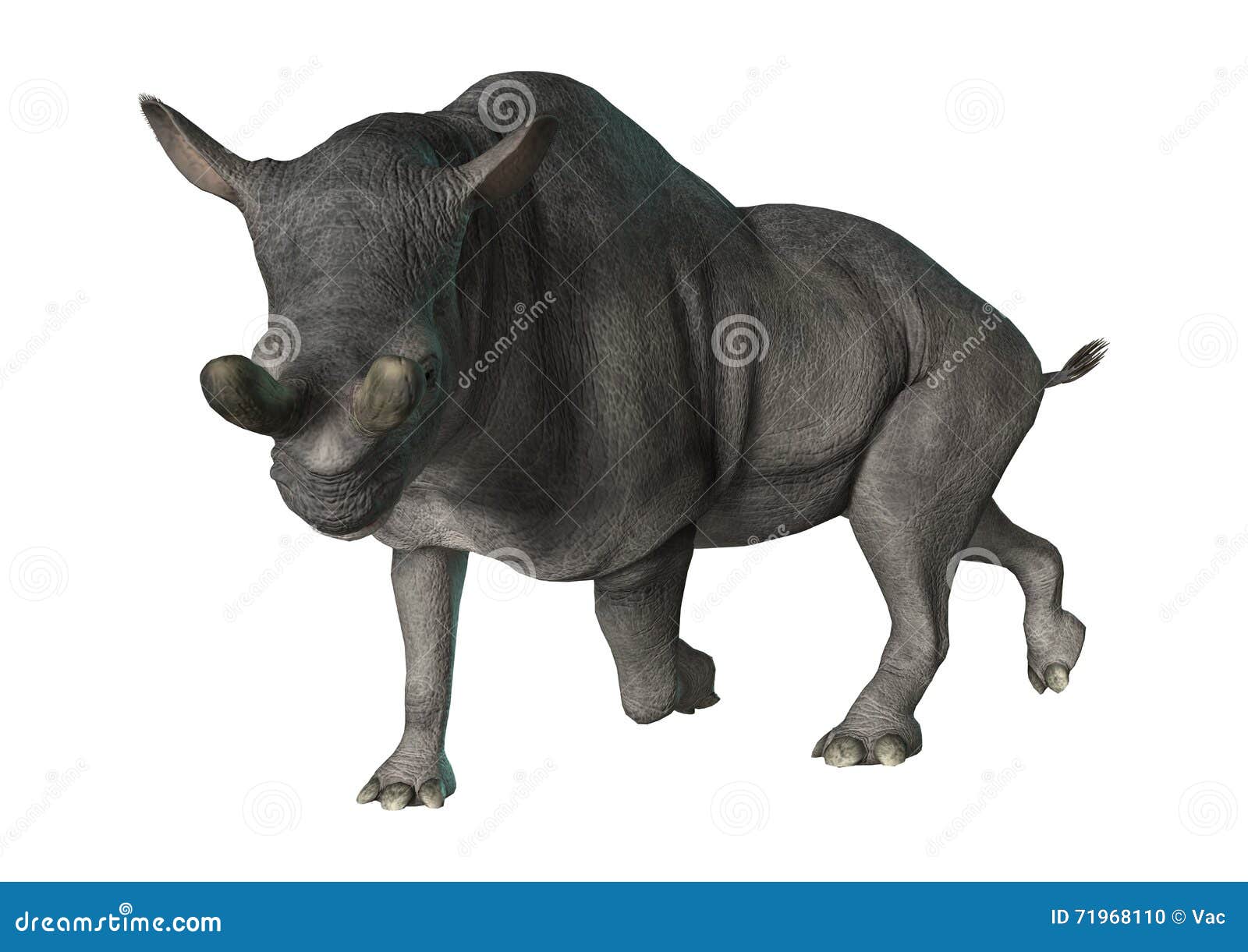 Het 3D Teruggeven Brontotherium Op Wit Stock Illustratie - Illustration ...