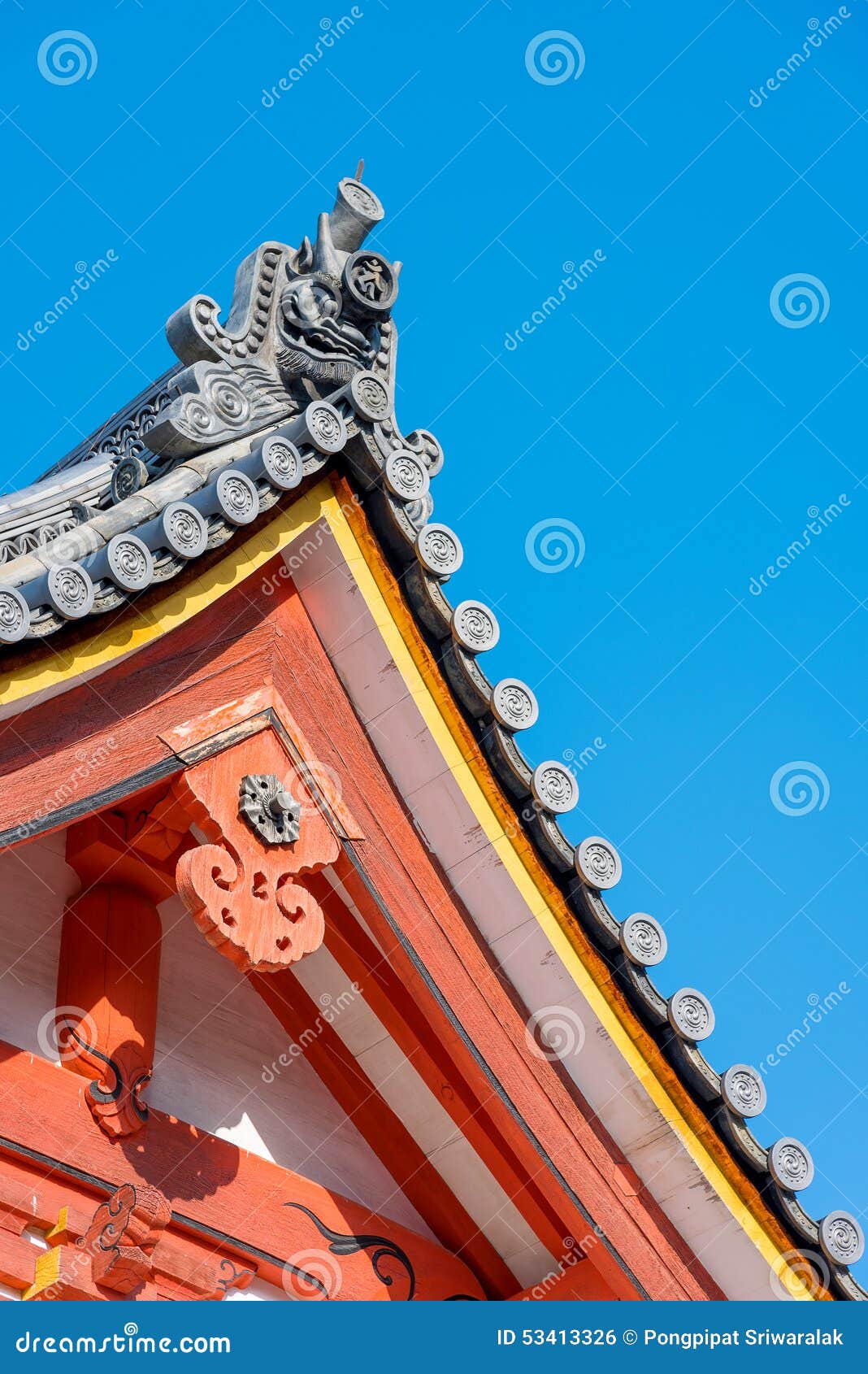 Het Dak Van De Japanse Traditionele Tempel Stock Foto - Image of ...