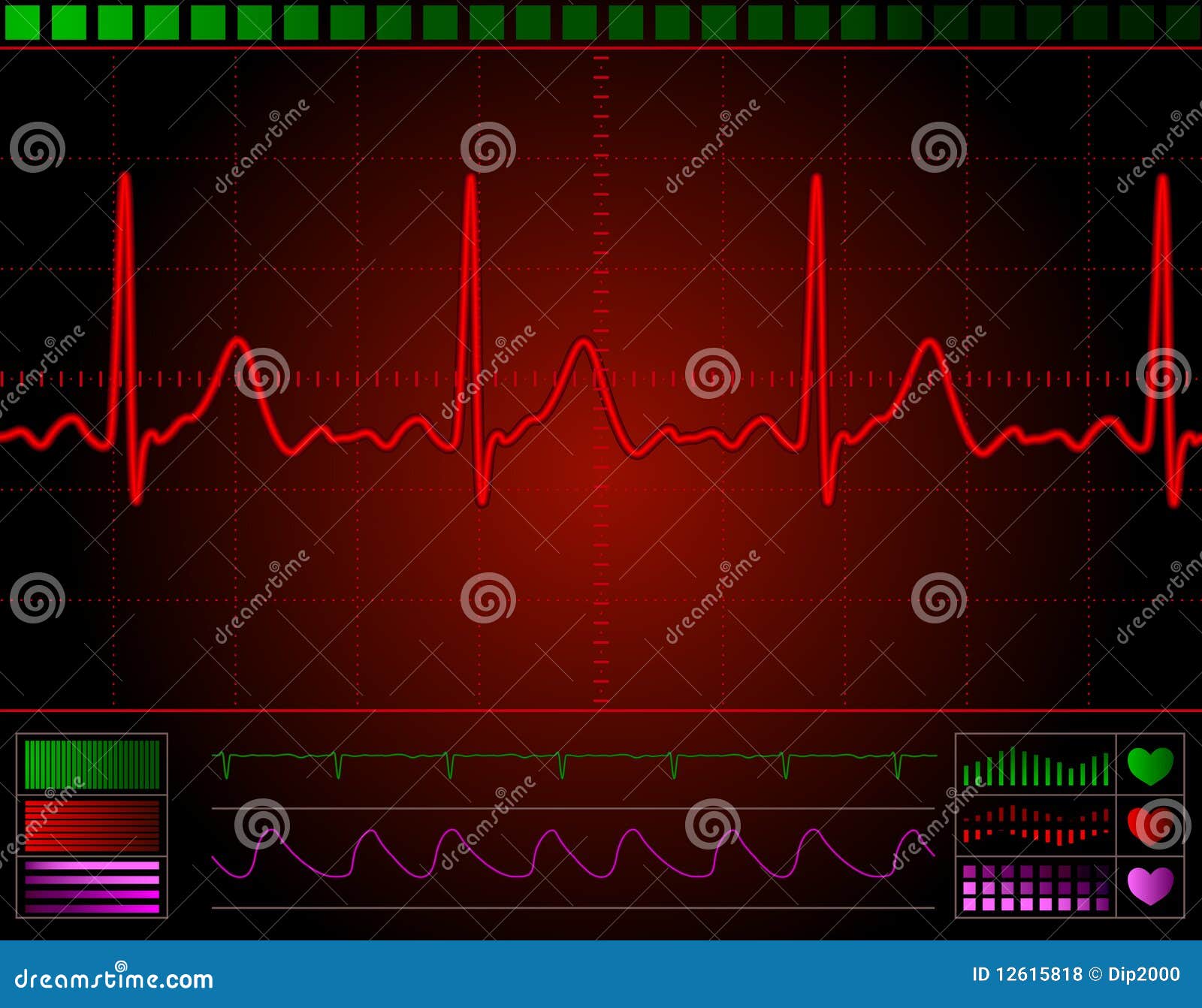 Het De Monitorscherm Van Het Hart Vector Illustratie - Illustration of ...