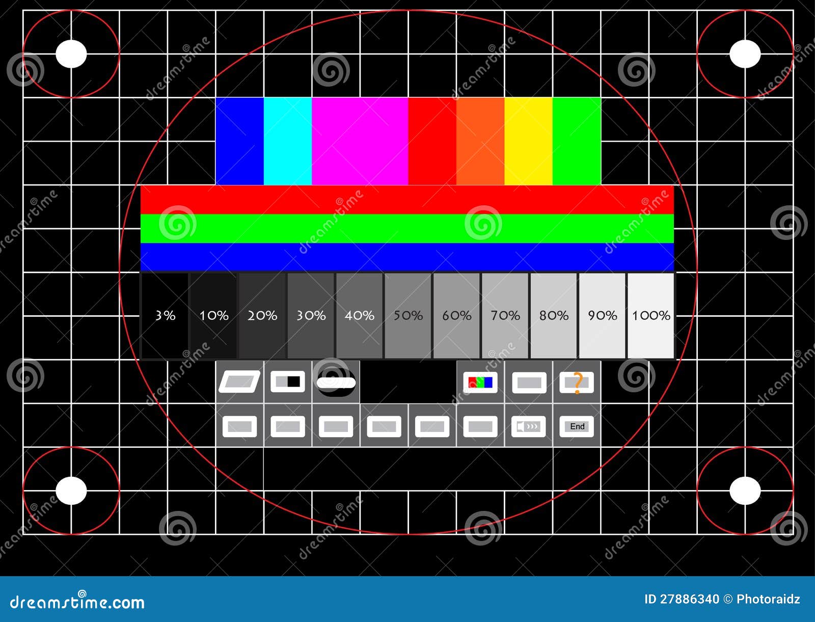 Het De Testscherm Van De Televisie Stock Illustratie - Illustration of ...