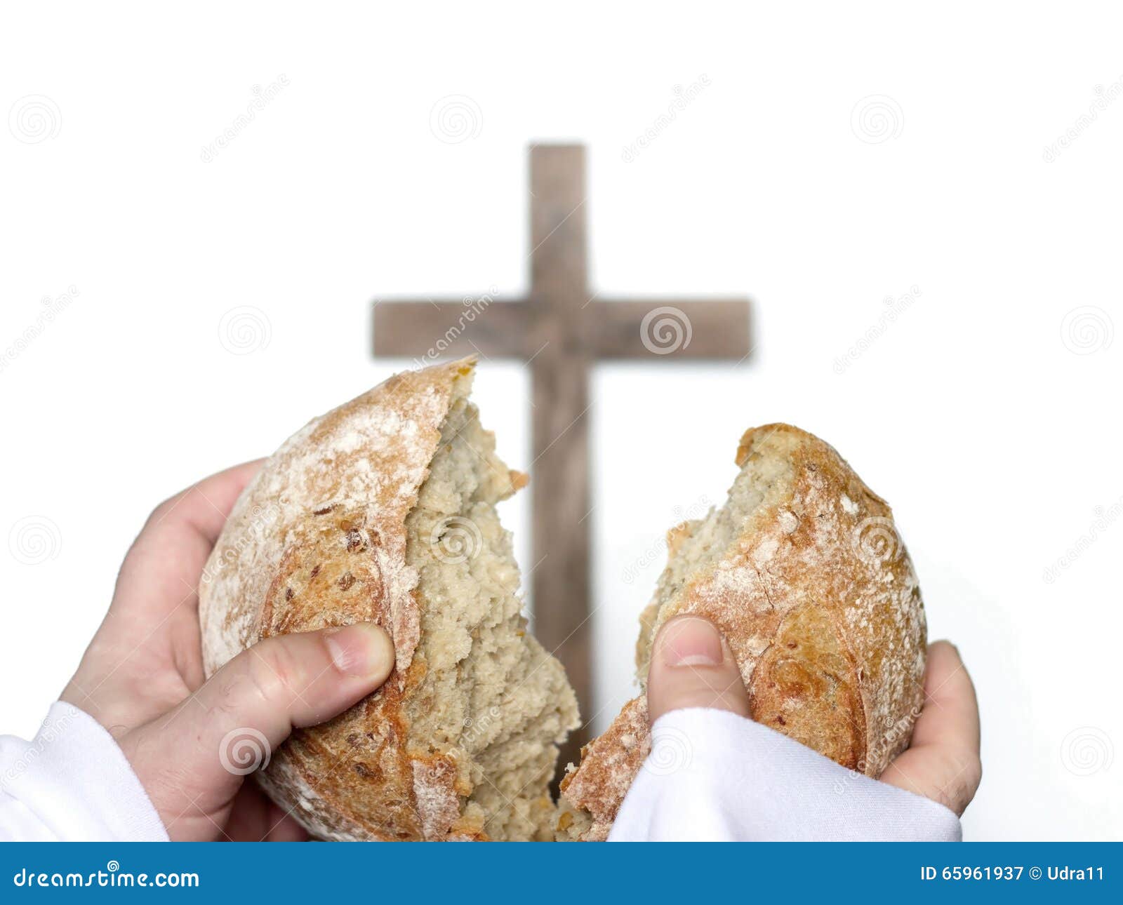 Het Delen Van Brood Als Laatste Avondmaal Pasen Stock Afbeelding ...