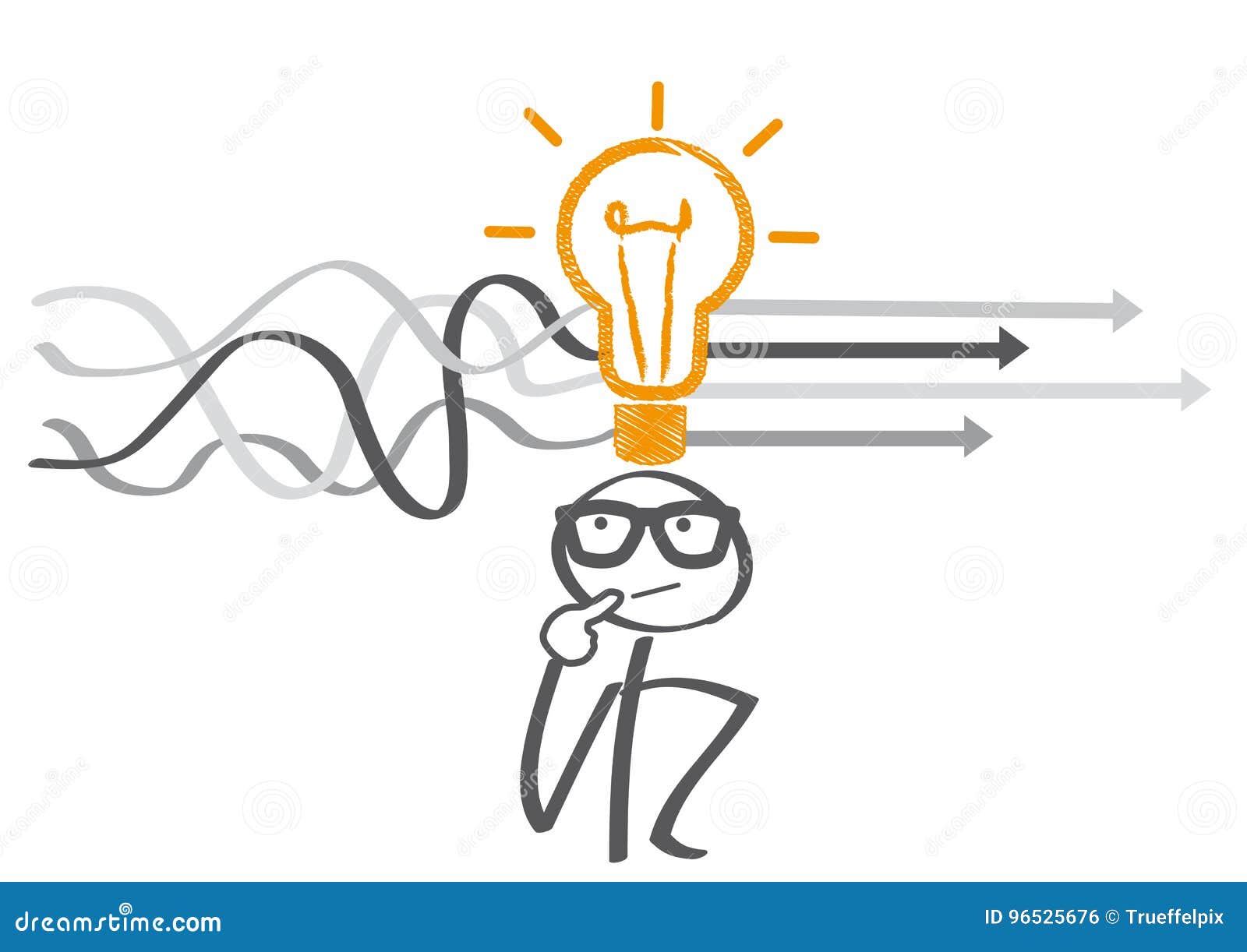 Het denken en oplossingen stock illustratie. Illustration of stok ...