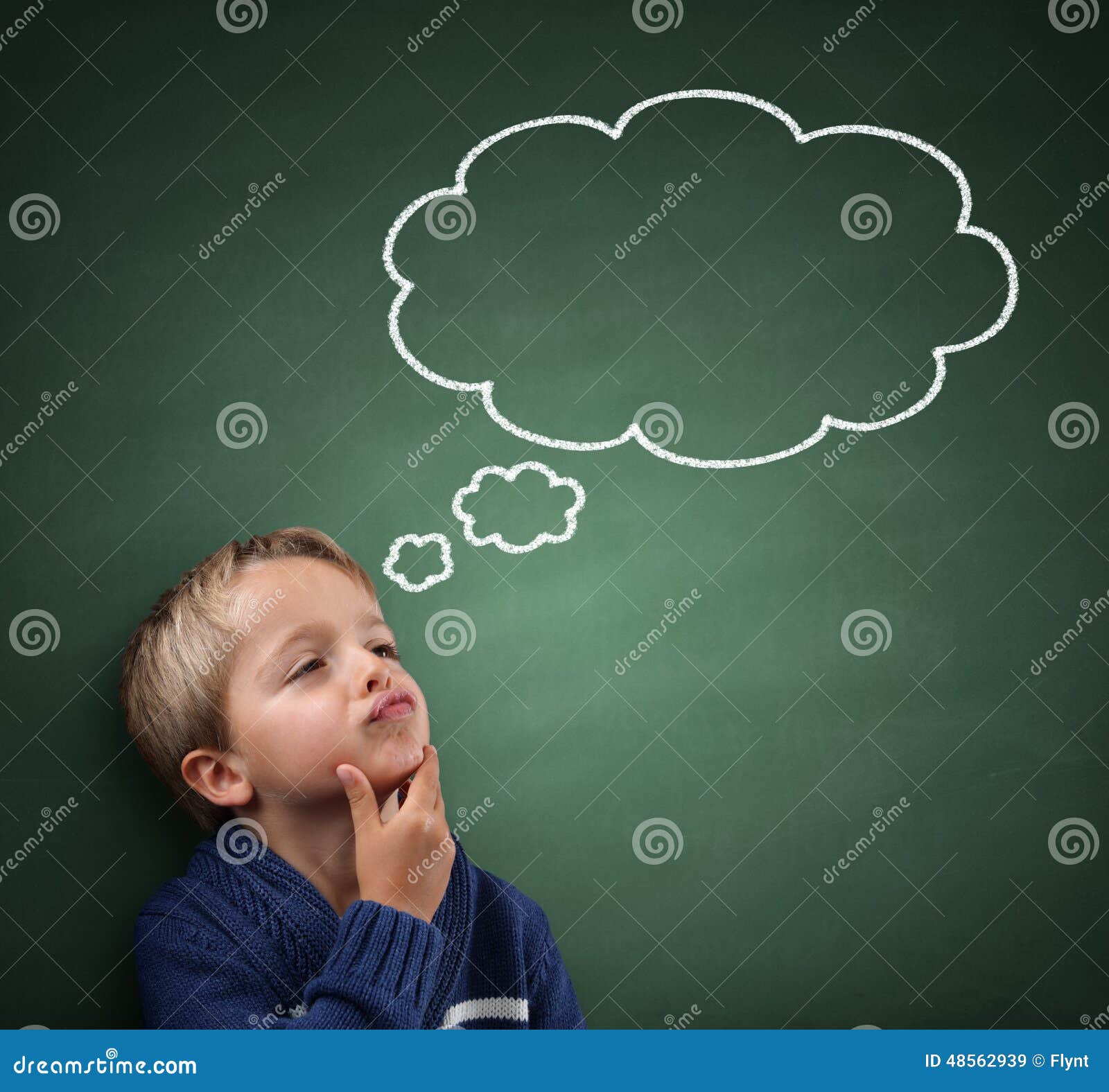 Het Denken Met Gedachte Bel Op Bord Stock Afbeelding - Image of dromen ...