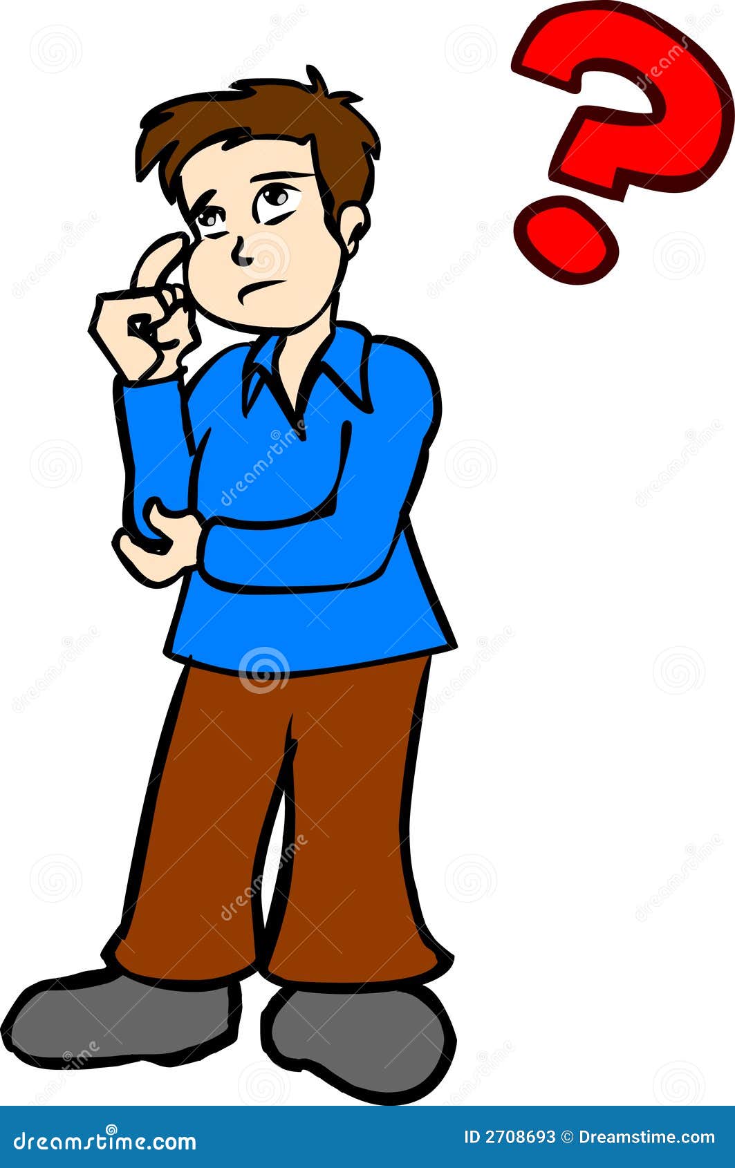 Het denken van de jongen vector illustratie. Illustration of tekening ...