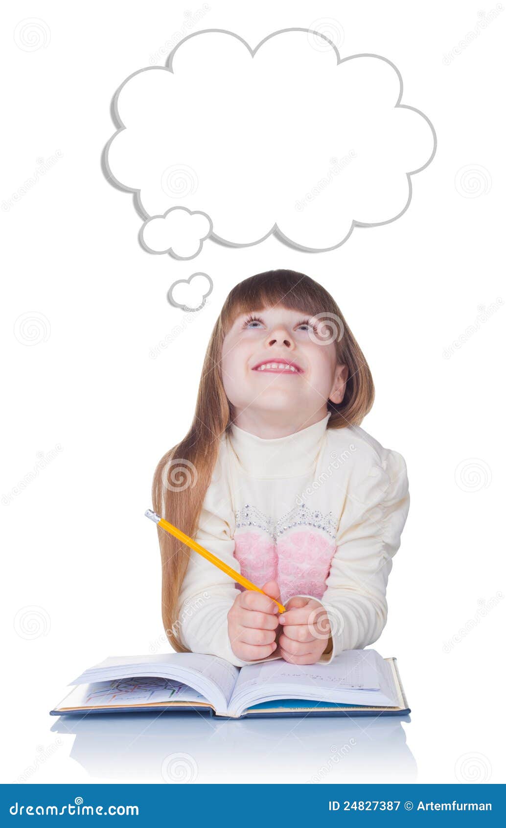 Het denken van het kind stock afbeelding. Image of gelukkig - 24827387