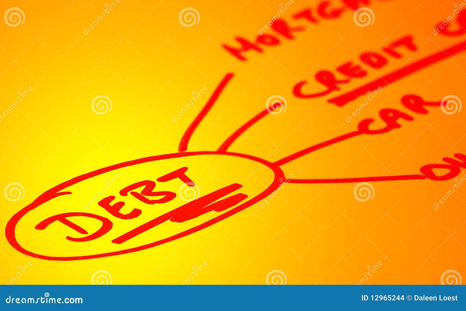 Het diagram van de schuld stock illustratie. Illustration of rood ...