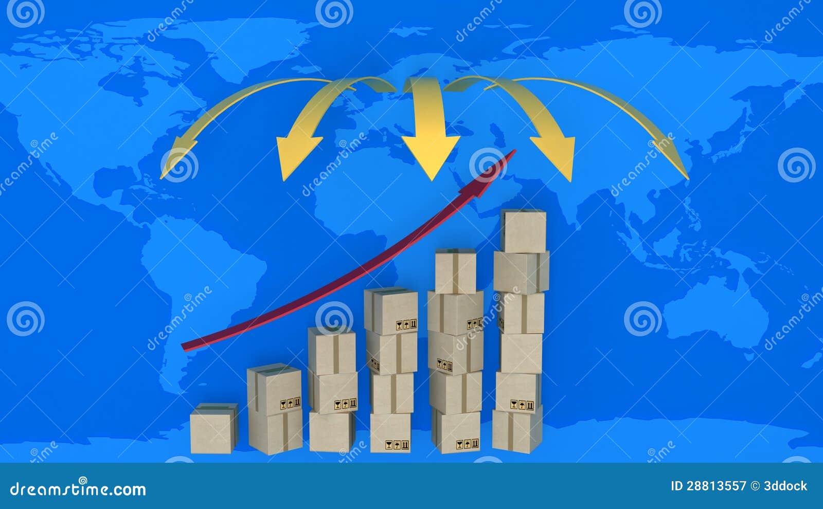 Het Diagram Van Het Stijgen Voert in Wereldhandel Uit Stock Illustratie ...