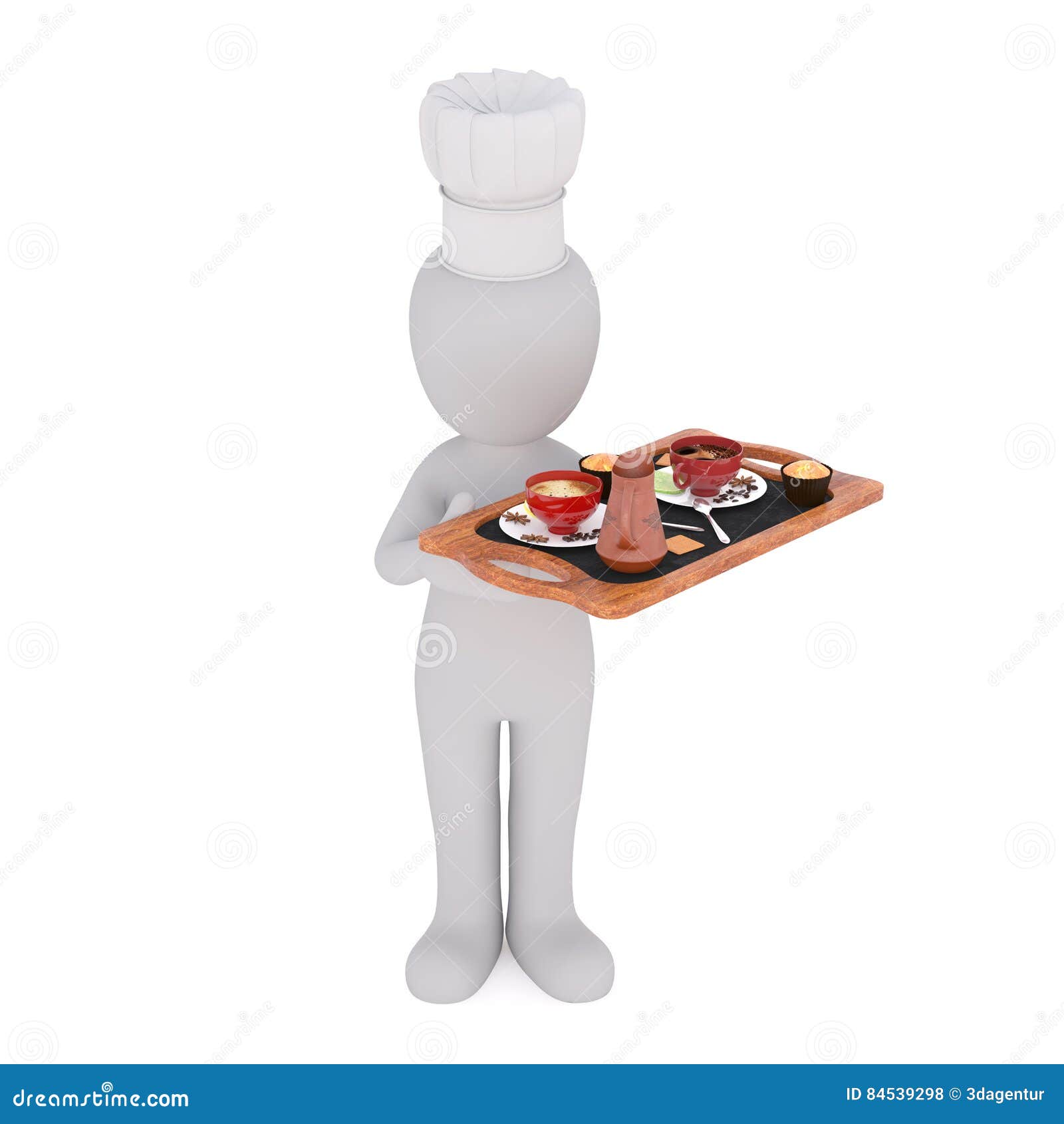 Het Dienblad Van De Chef-kokholding Van Maaltijd Stock Illustratie ...