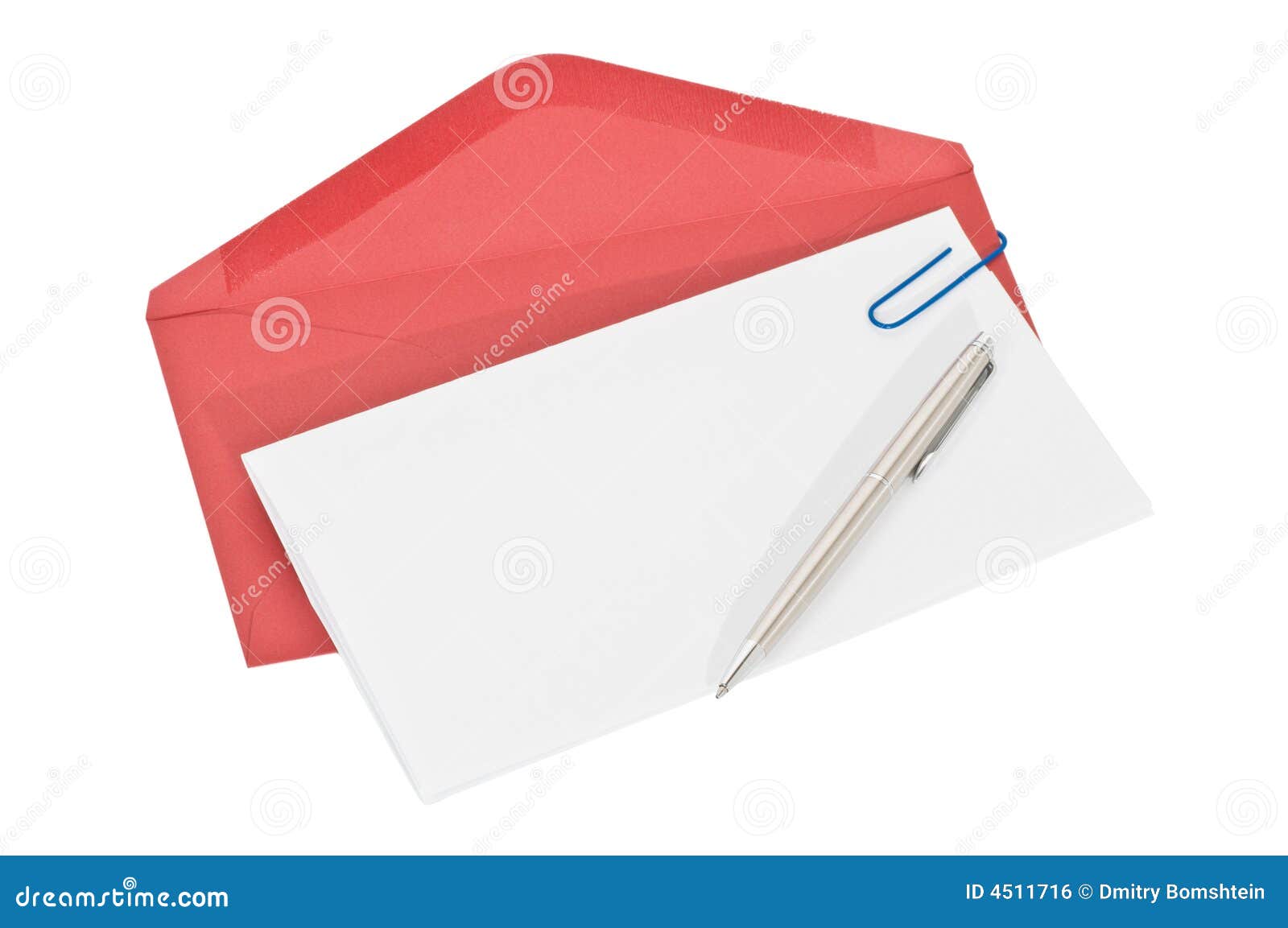 Het Document Van De Brief En Rode Envelop Stock Foto - Image of ...