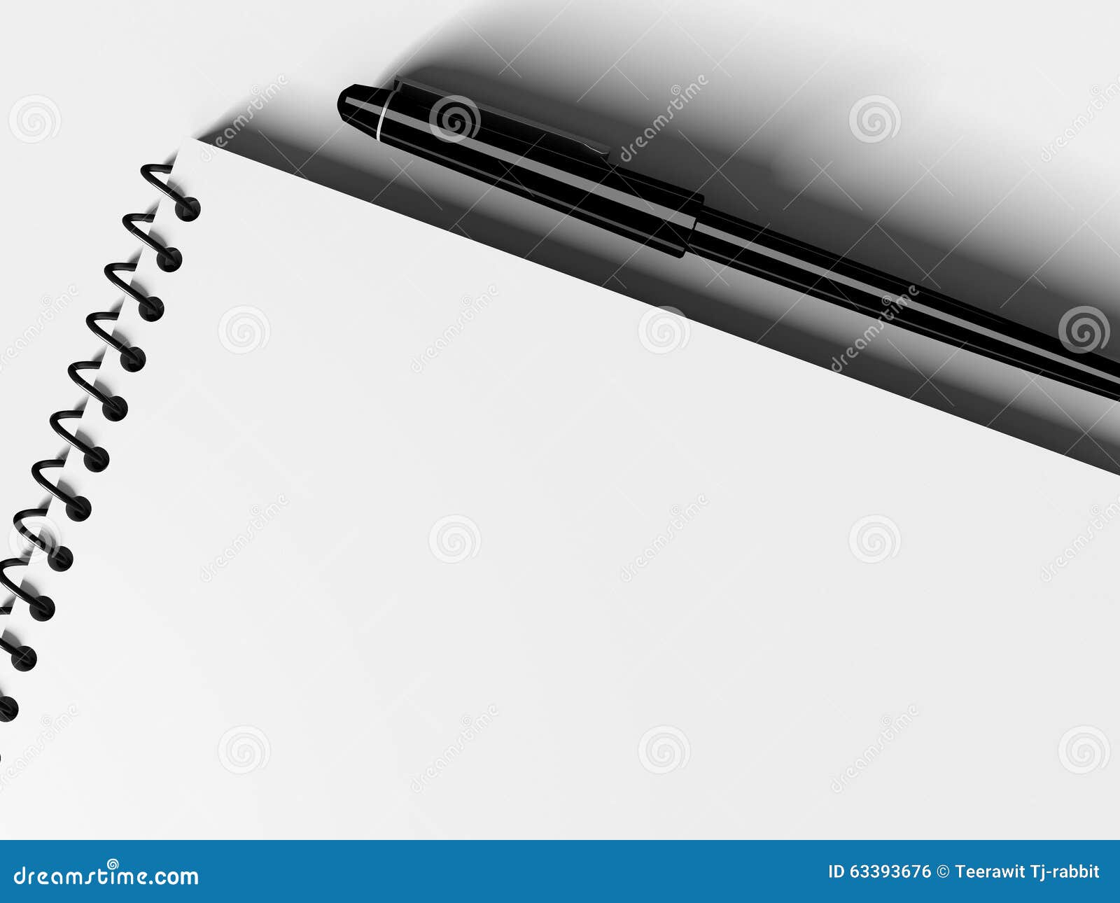 Het Document Van De Nota Met Pen Op Wit Stock Illustratie ...