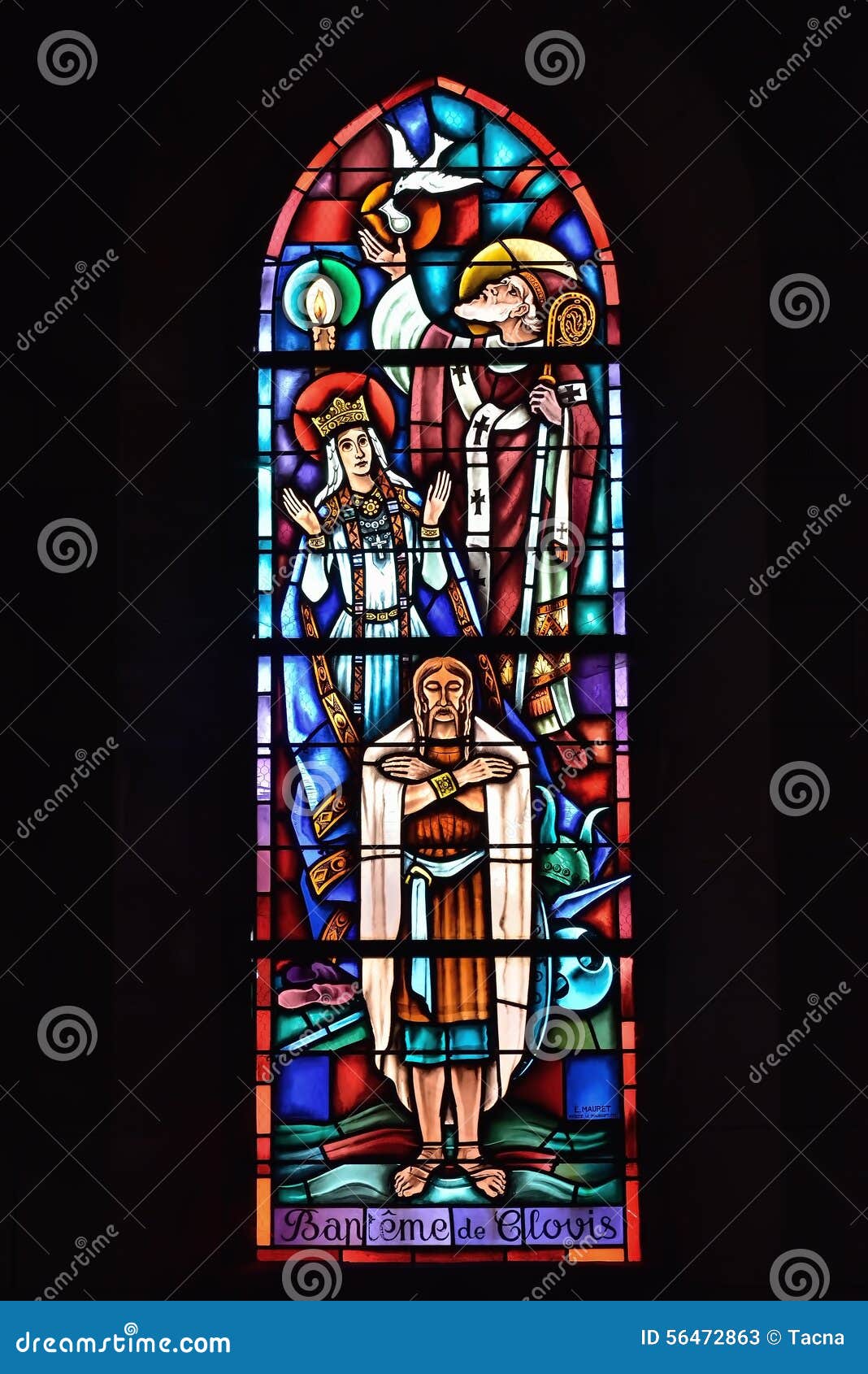 Het Dopen Van Clovis I Vitrage Stock Afbeelding - Image of provinciaal ...