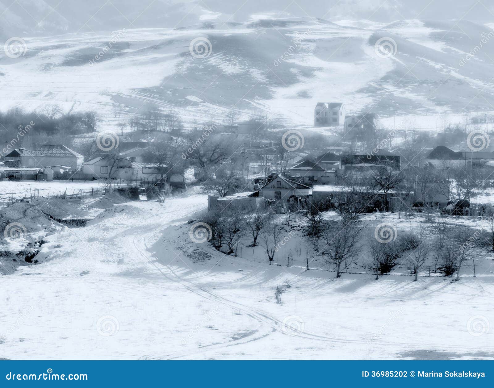 Het Dorp Van De De Winterberg Stock Foto - Image of seizoengebonden ...