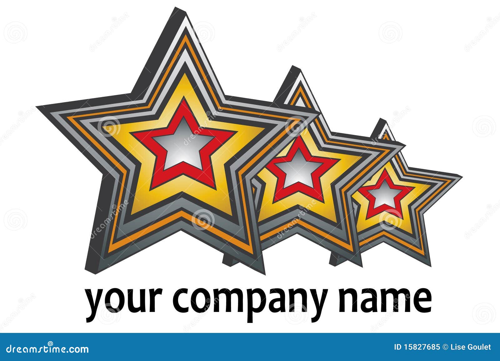 Het Drievoudige 3D Embleem Van De Ster Stock Illustratie - Illustration ...