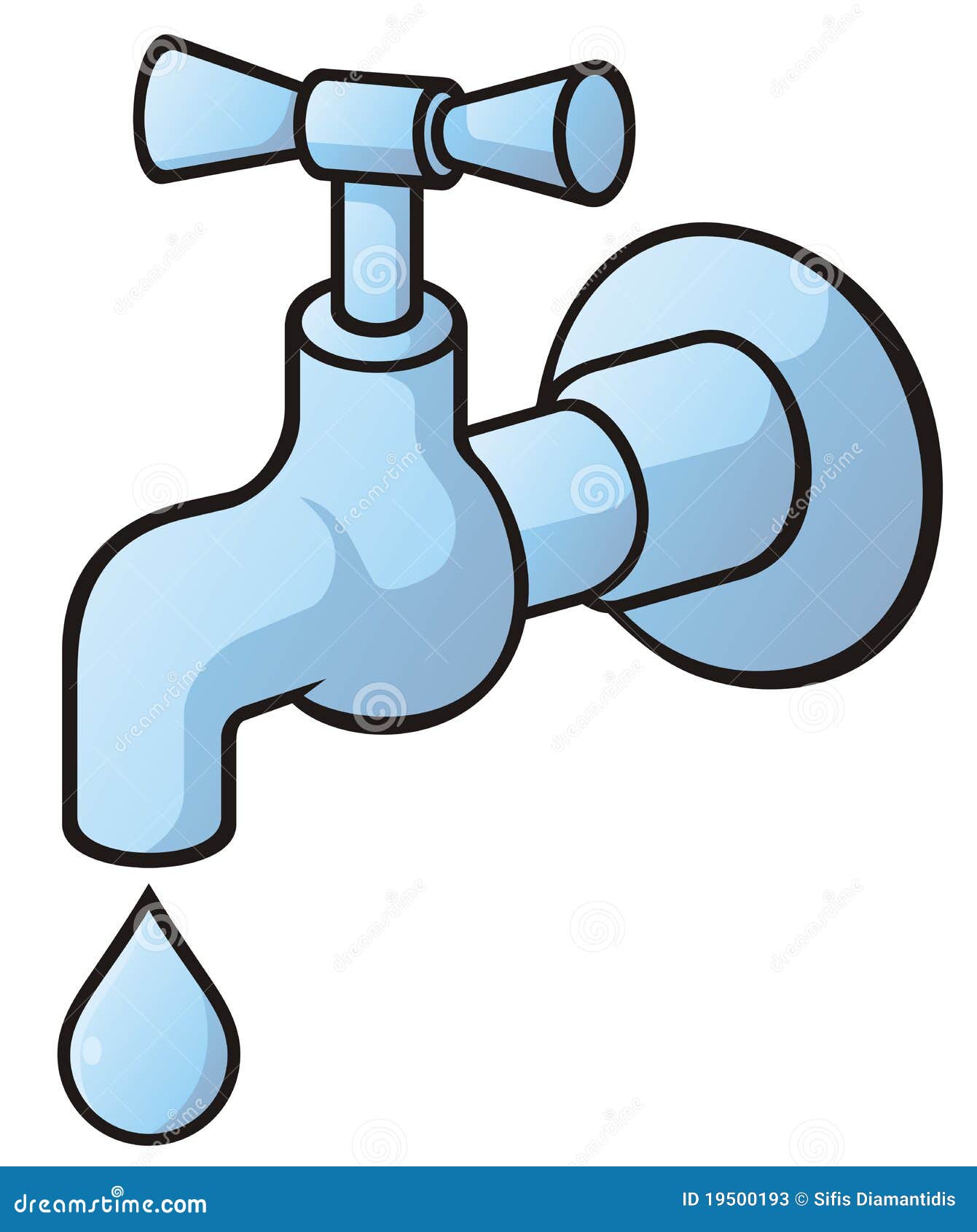 Het druipen van de kraan vector illustratie. Illustration of blauw ...