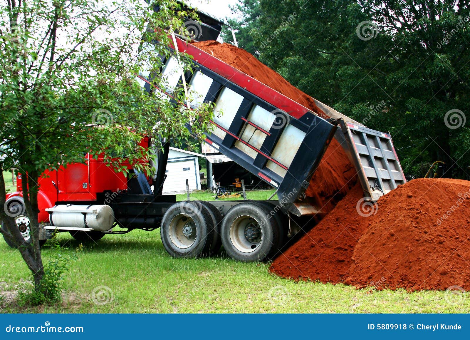 Het Dumpen Van De Vrachtwagen Van De Stortplaats Stock Foto - Image of ...