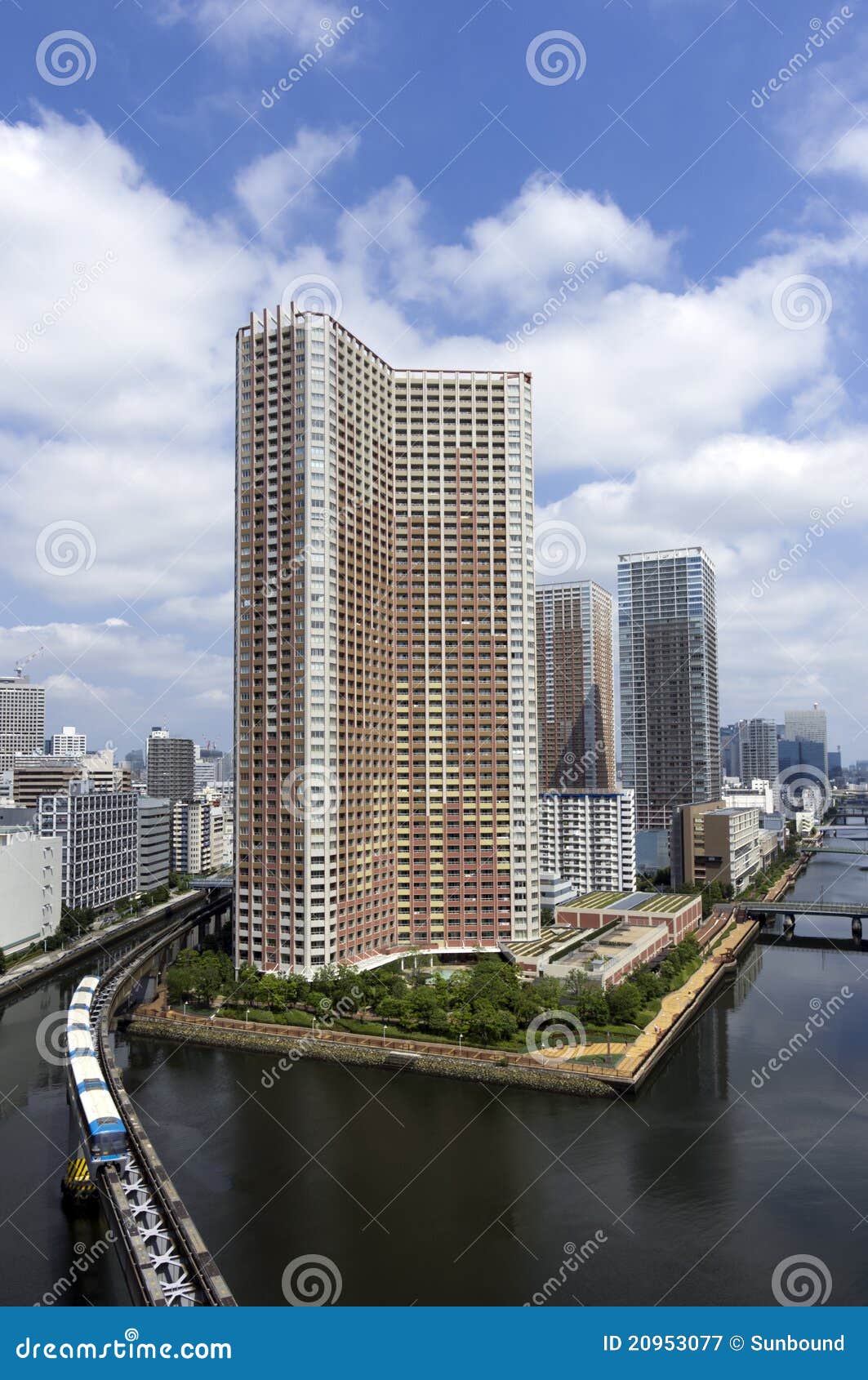 Het Eiland Van Shibaura, Tokyo, Japan Stock Afbeelding - Image of toren ...