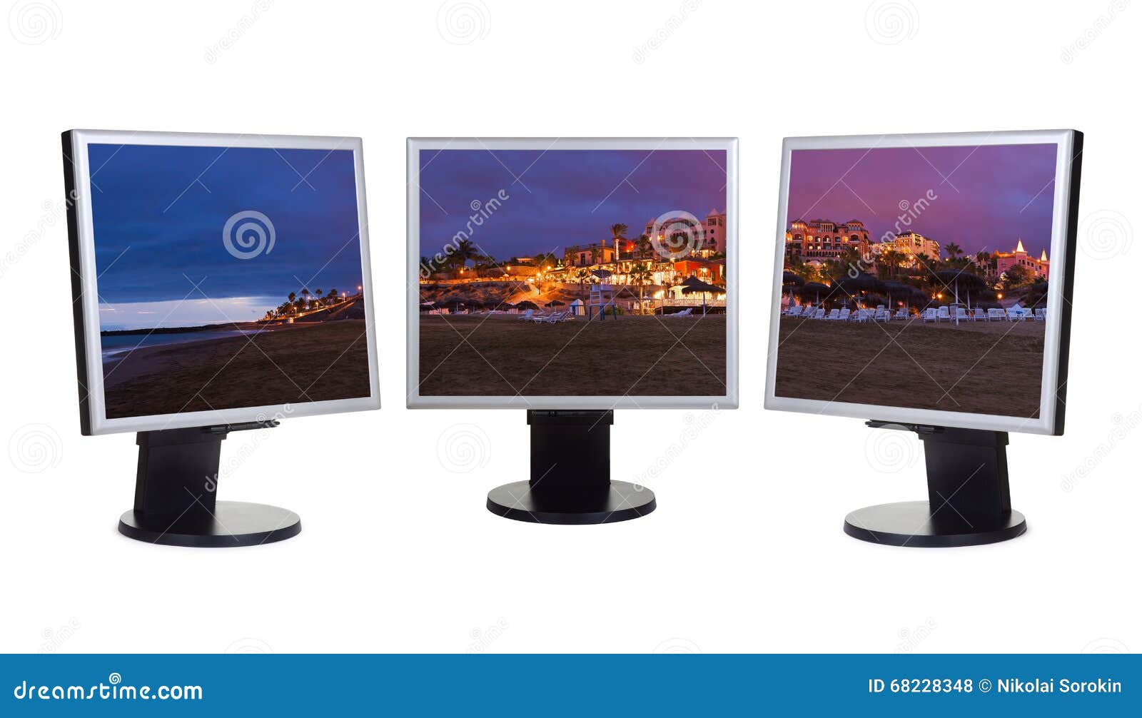 Het Eiland Van Tenerife (Kanarie) in De Computerschermen Stock Foto ...